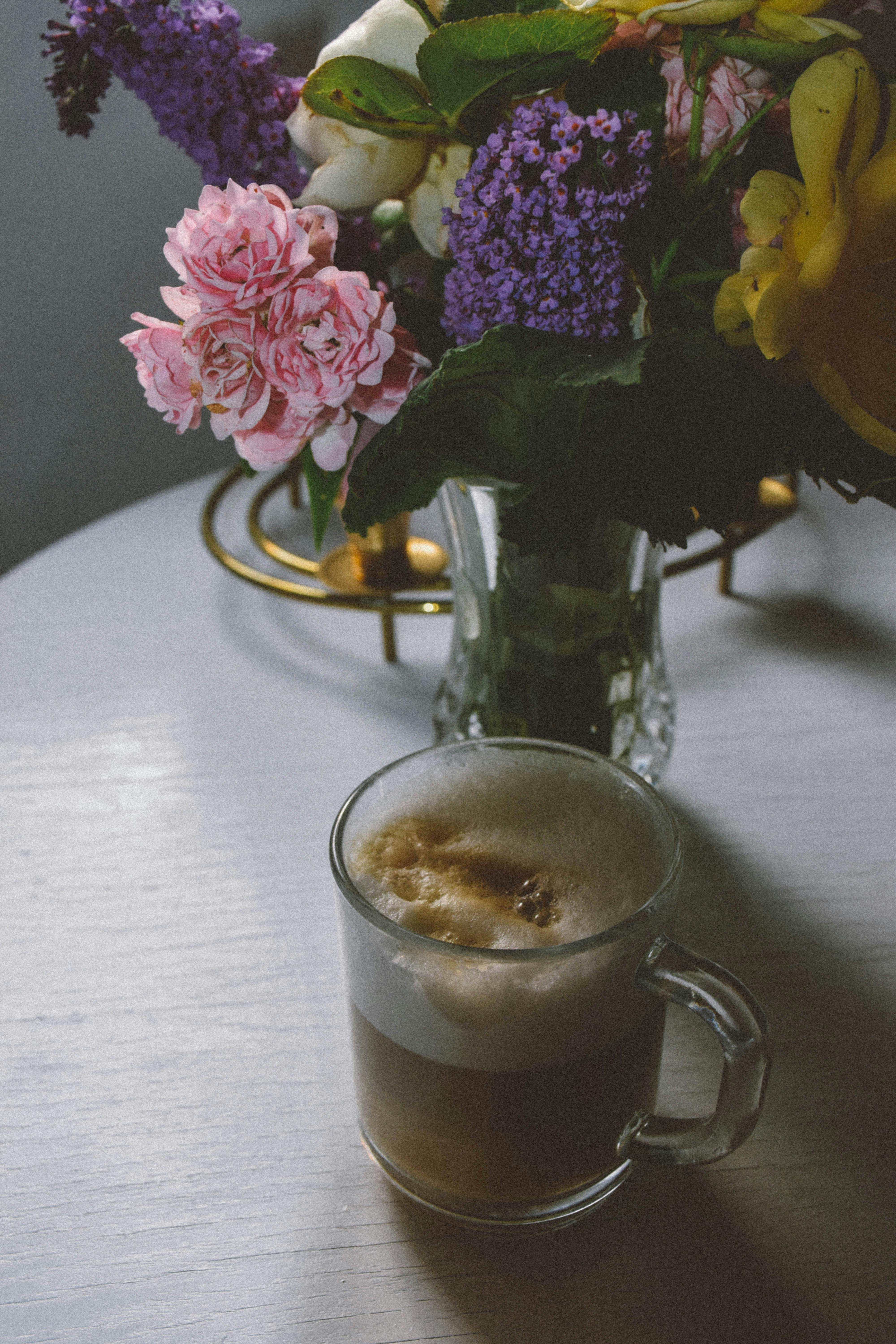 Clear Glass Cup with Coffee · Free Stock Photo
