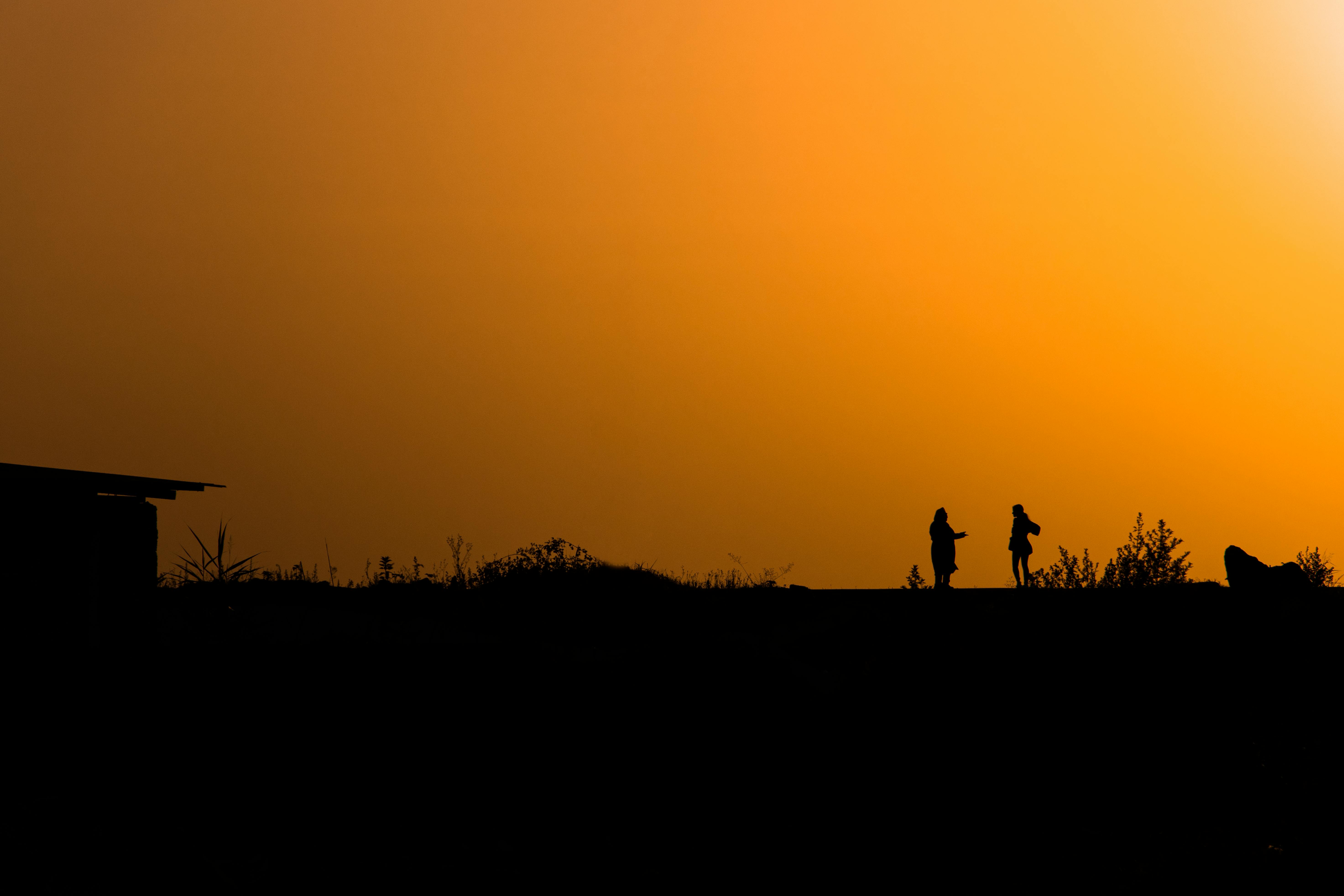 Silhouette of People During Sunset · Free Stock Photo