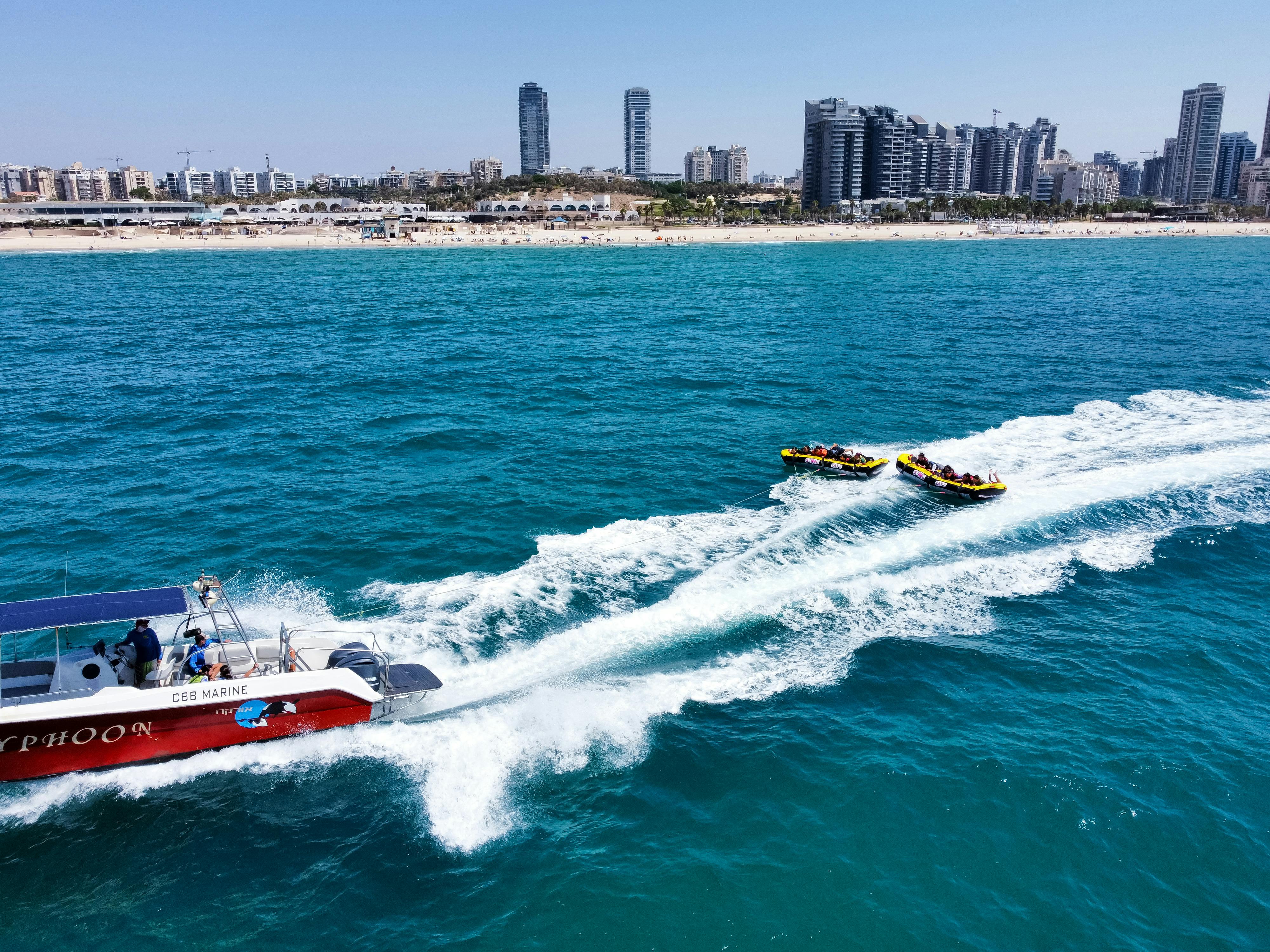 People Riding Inflatable Boats · Free Stock Photo