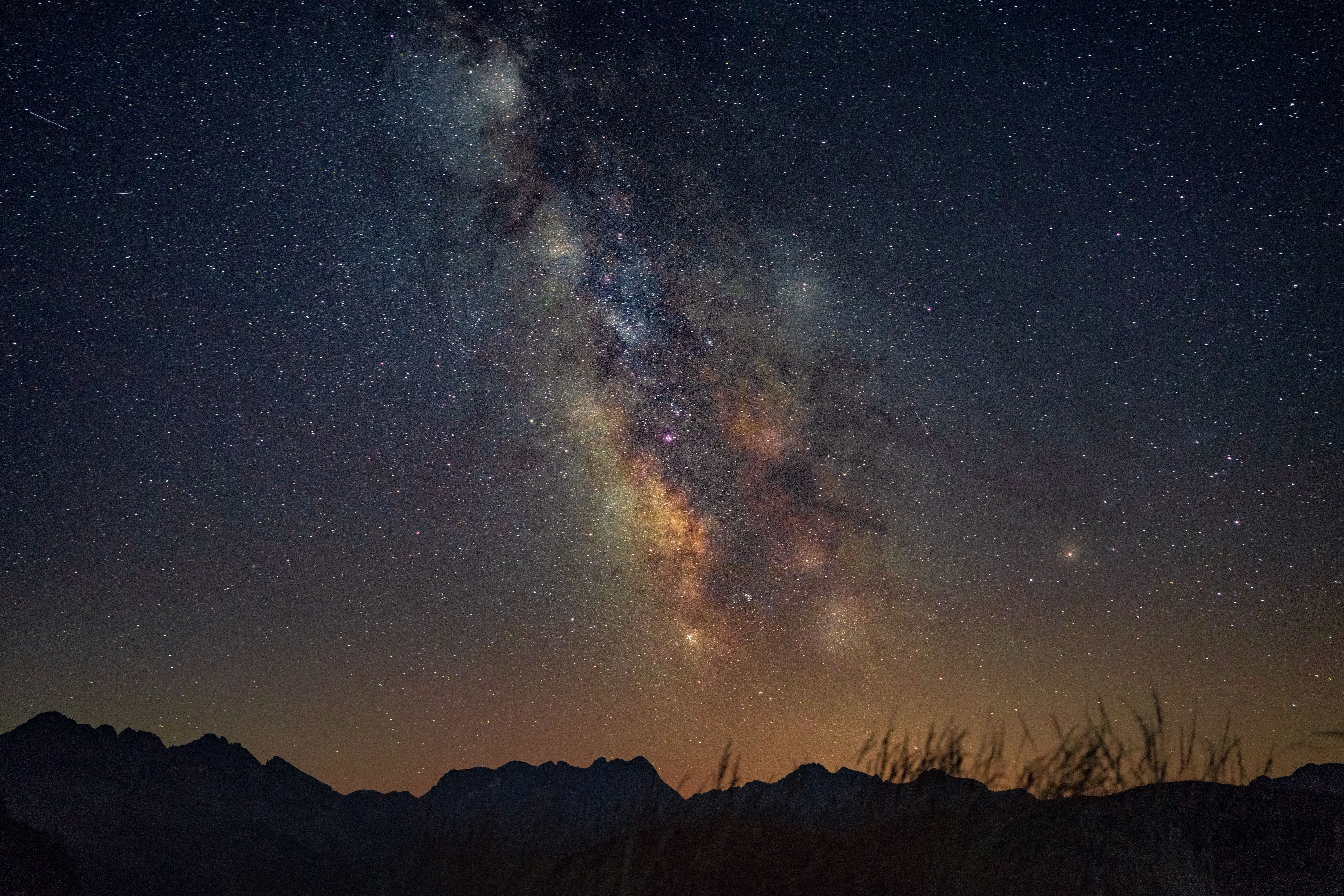 Silhouette of Mountain During Night Time · Free Stock Photo