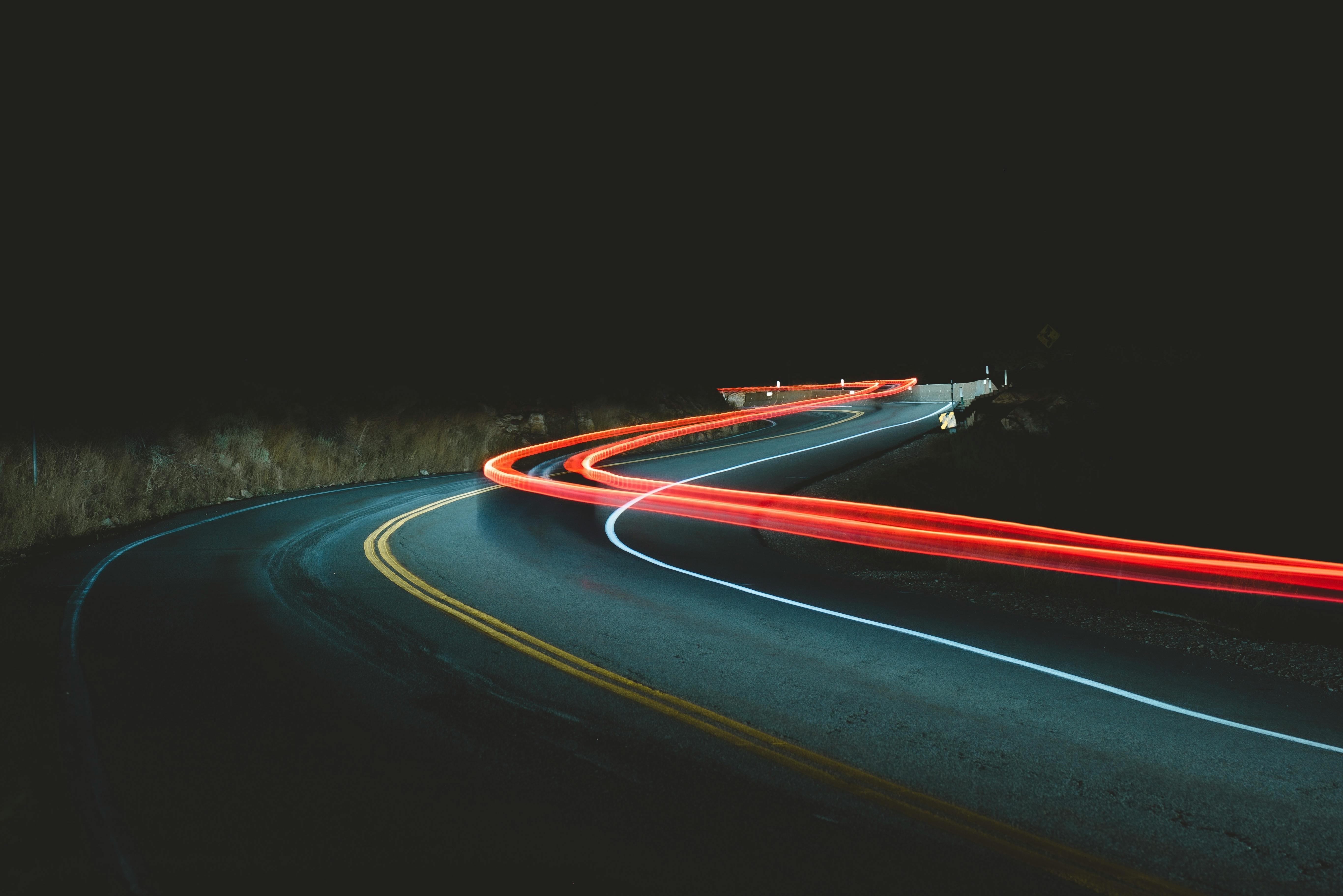 Red Light Trail During Night Time · Free Stock Photo