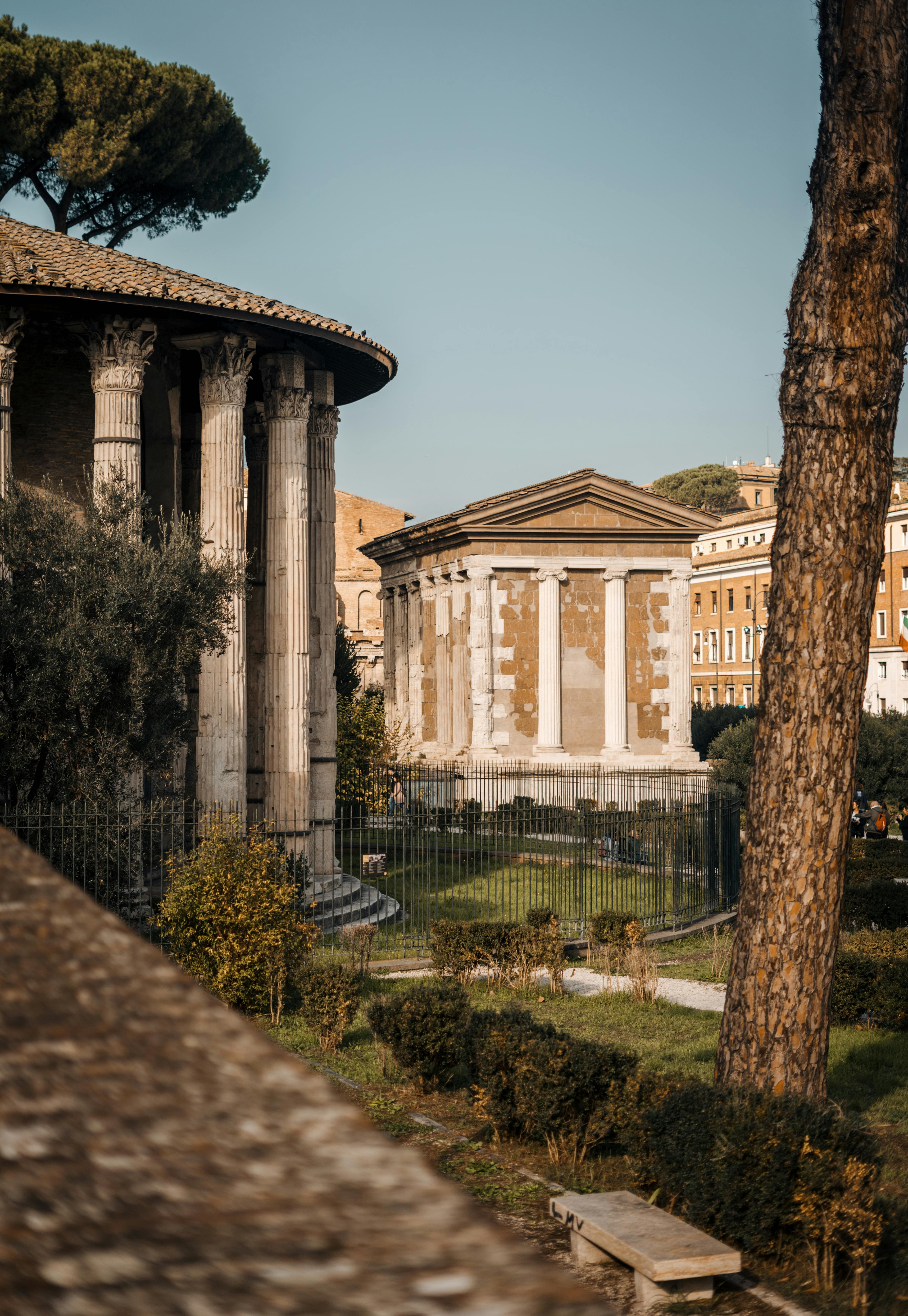 Stone portico of magnificent Pantheon in Rome · Free Stock Photo