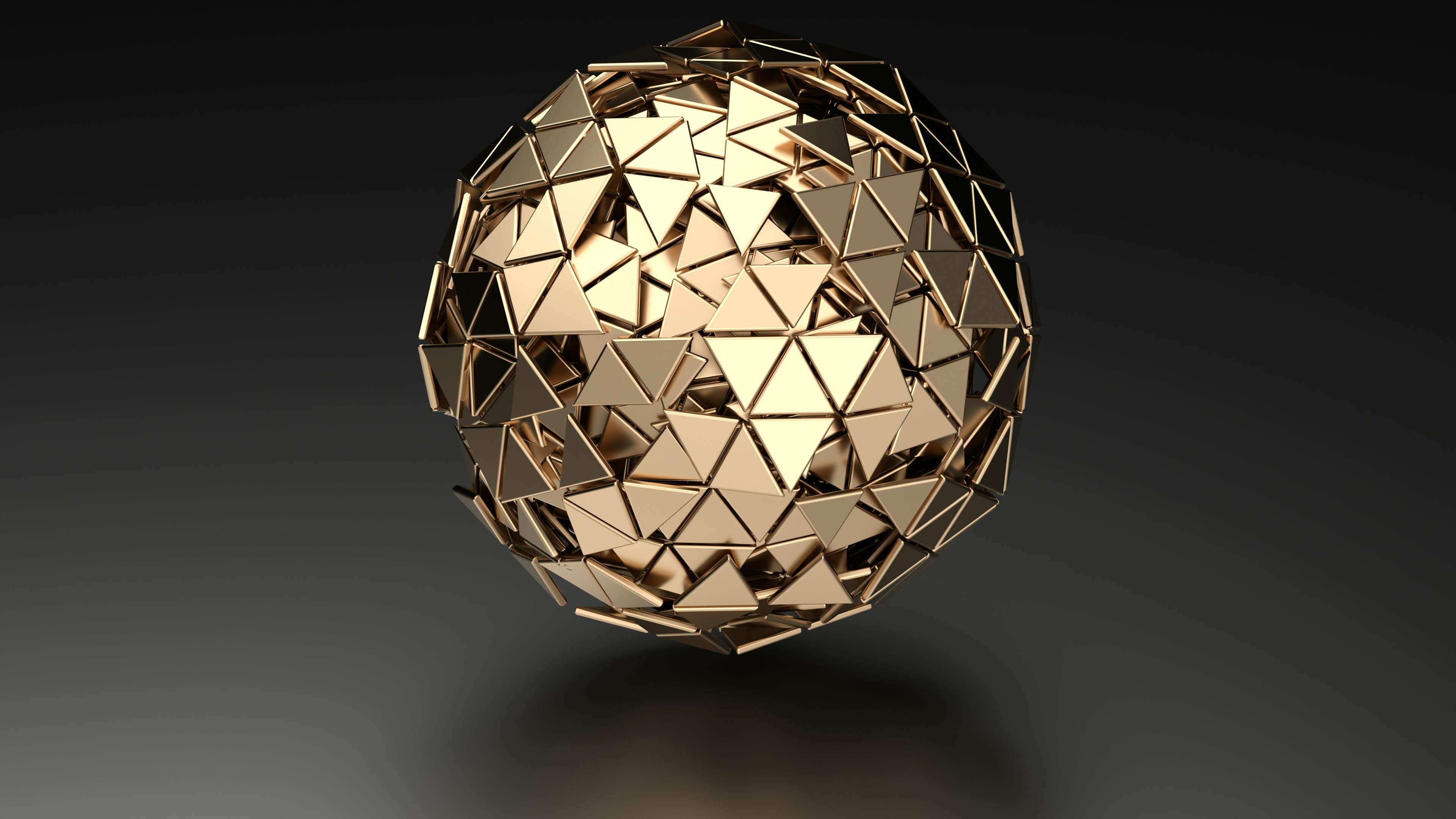 Metallic Triangles Shape in Sphere · Free Stock Photo
