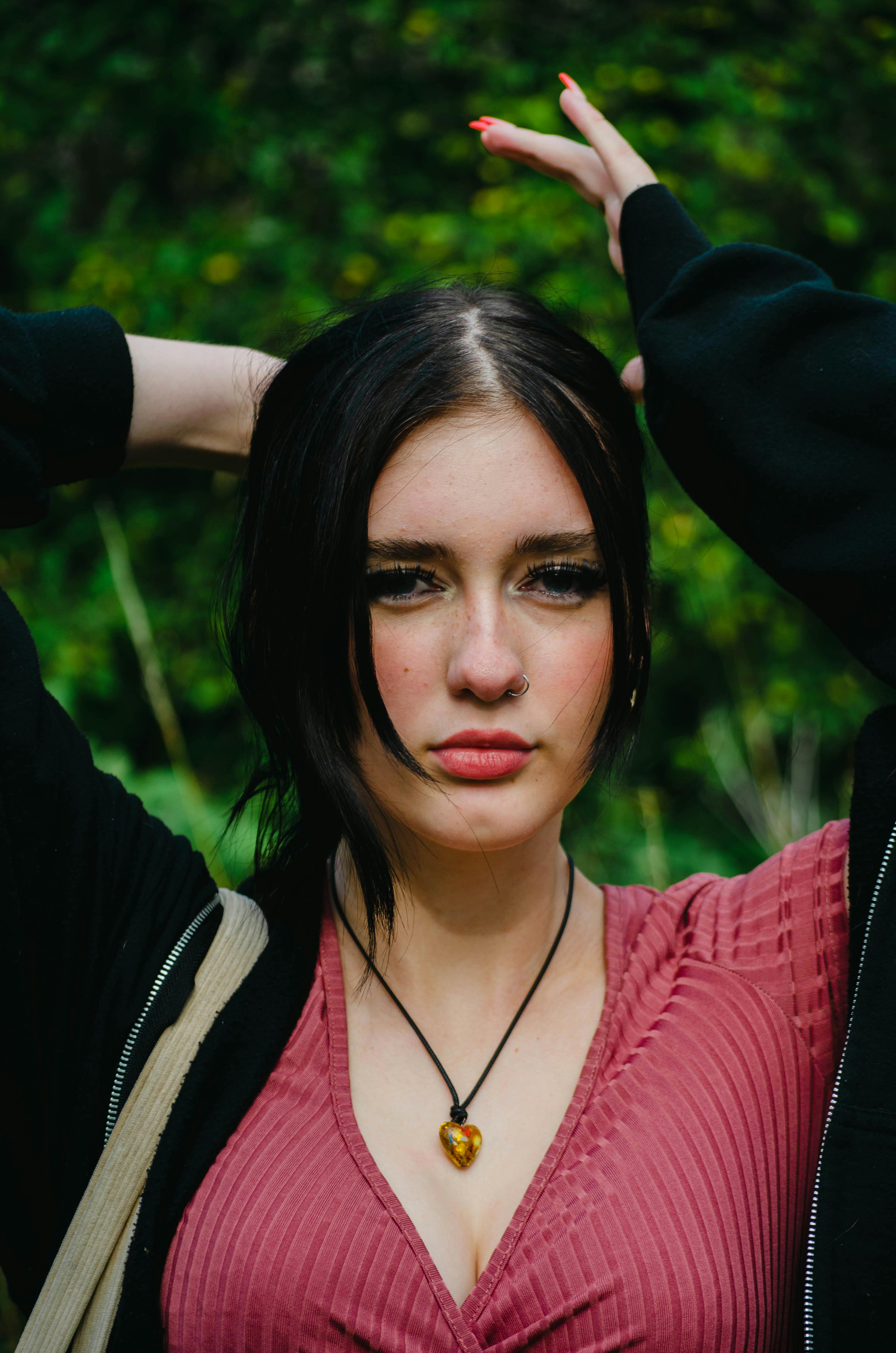 A Beautiful Woman with Dark Hair · Free Stock Photo
