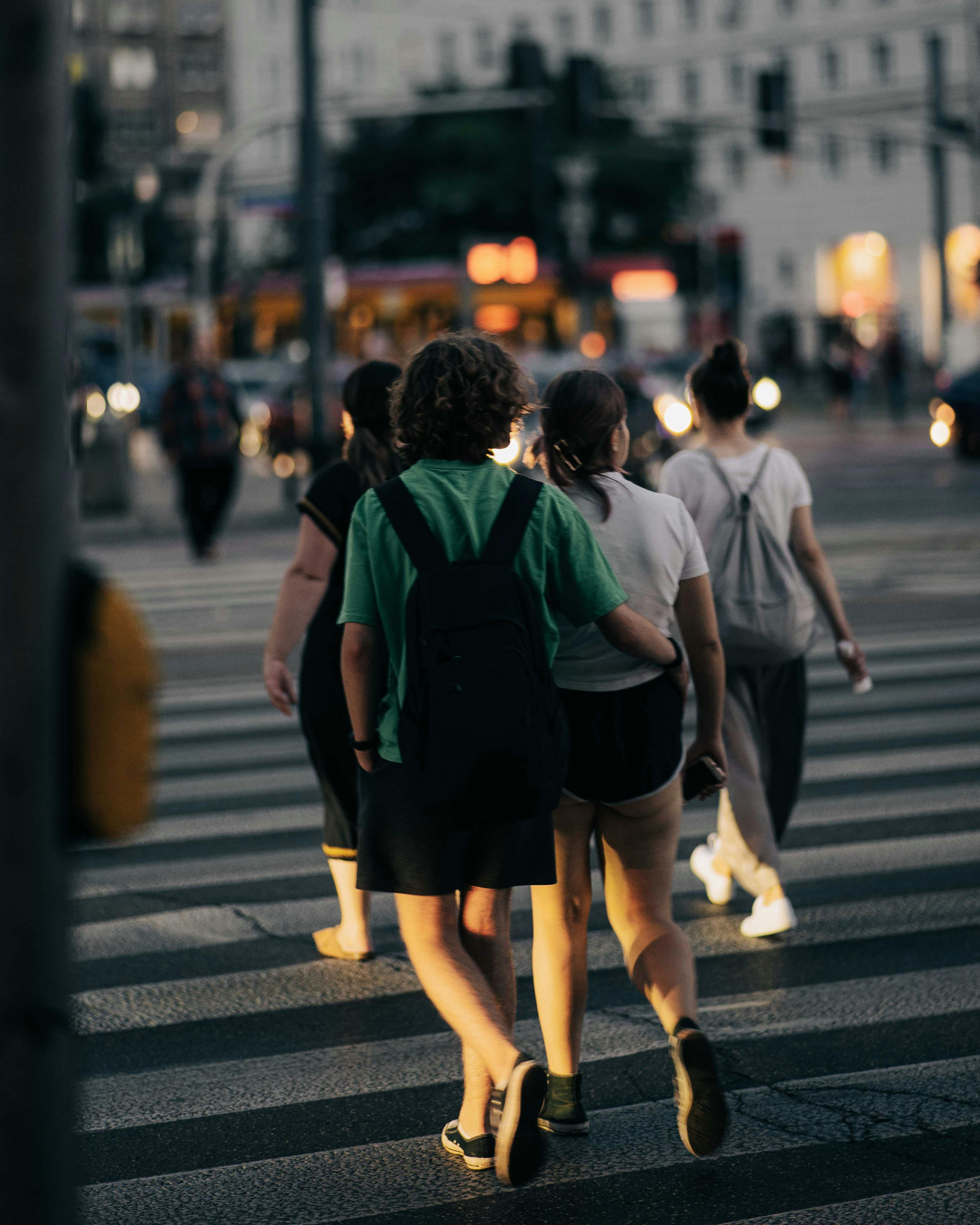 People Crossing a Street · Free Stock Photo