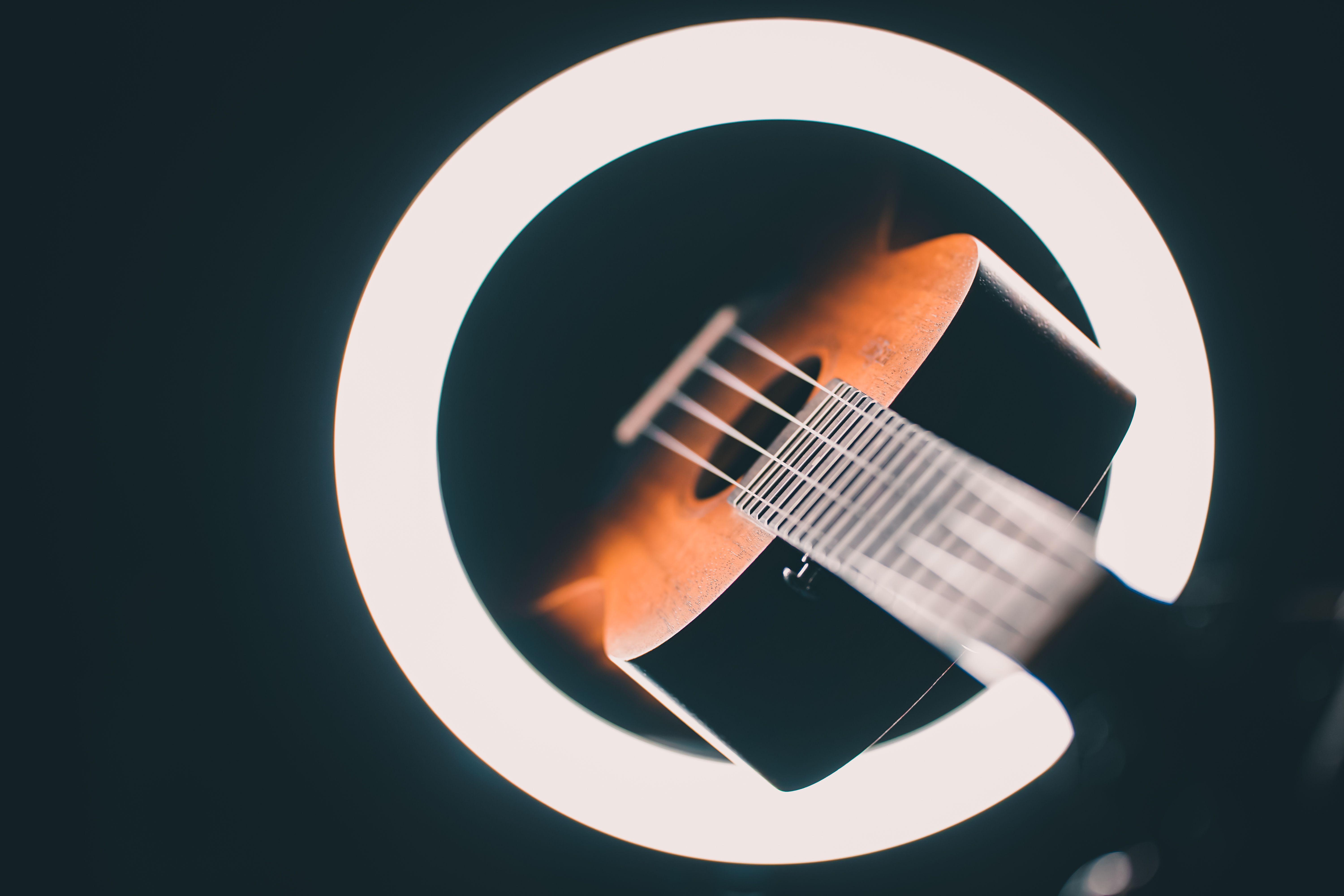 Close-up of a Ukulele in a Ring Light · Free Stock Photo