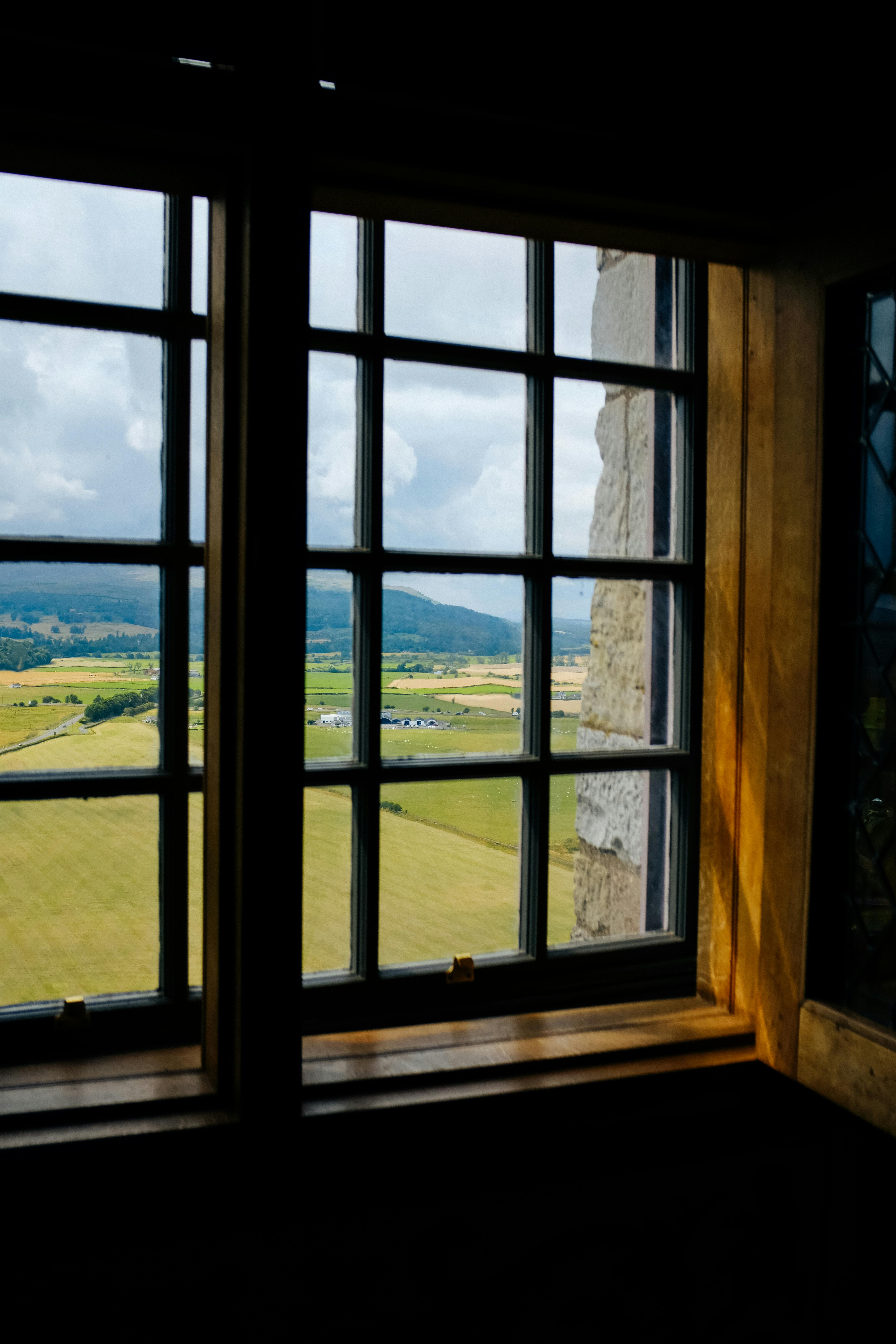 Scenic Valley View Through Open Window · Free Stock Photo