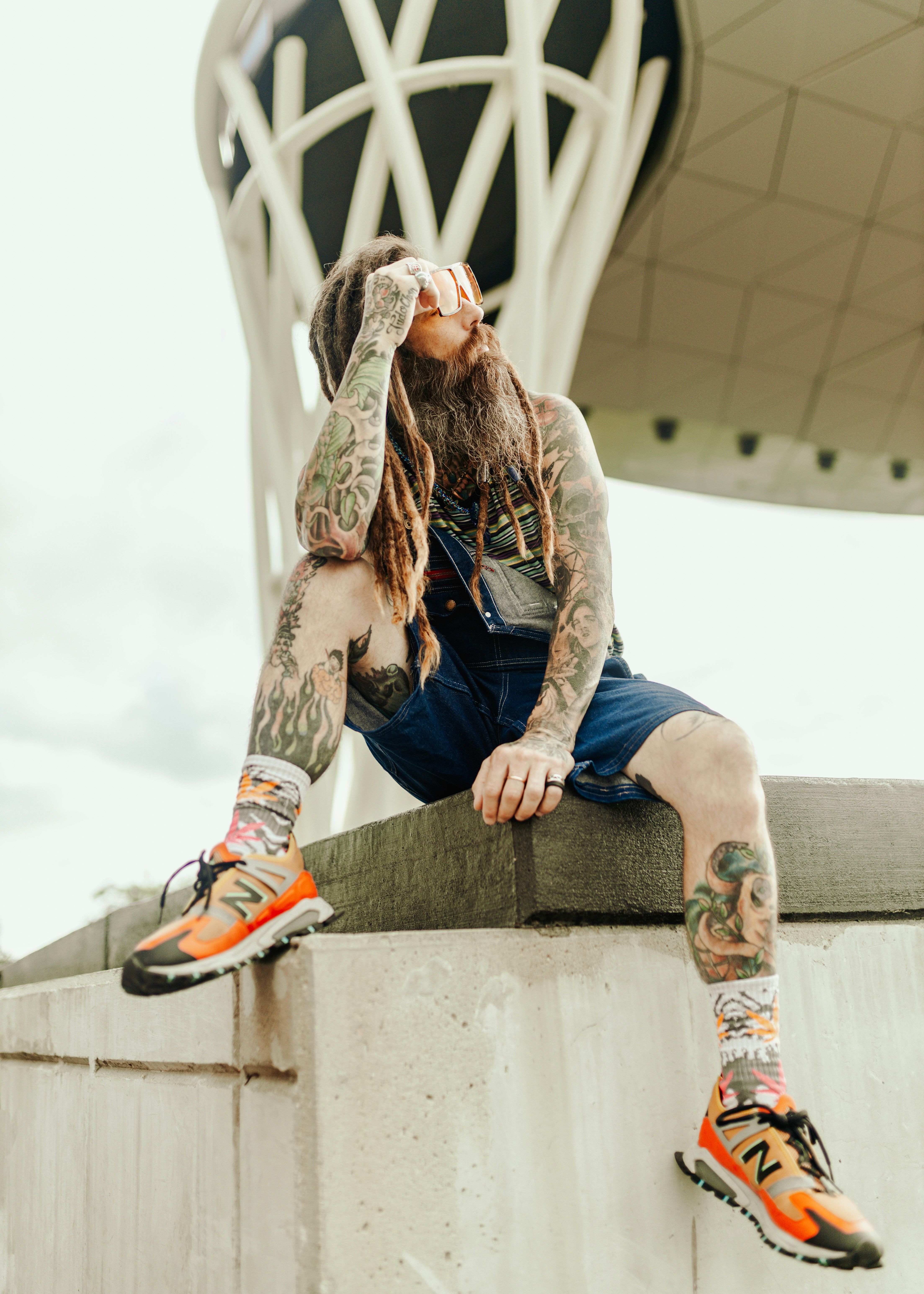 Mature Hippie Man with Dreadlocks, Long Beard and Tattoos · Free Stock ...