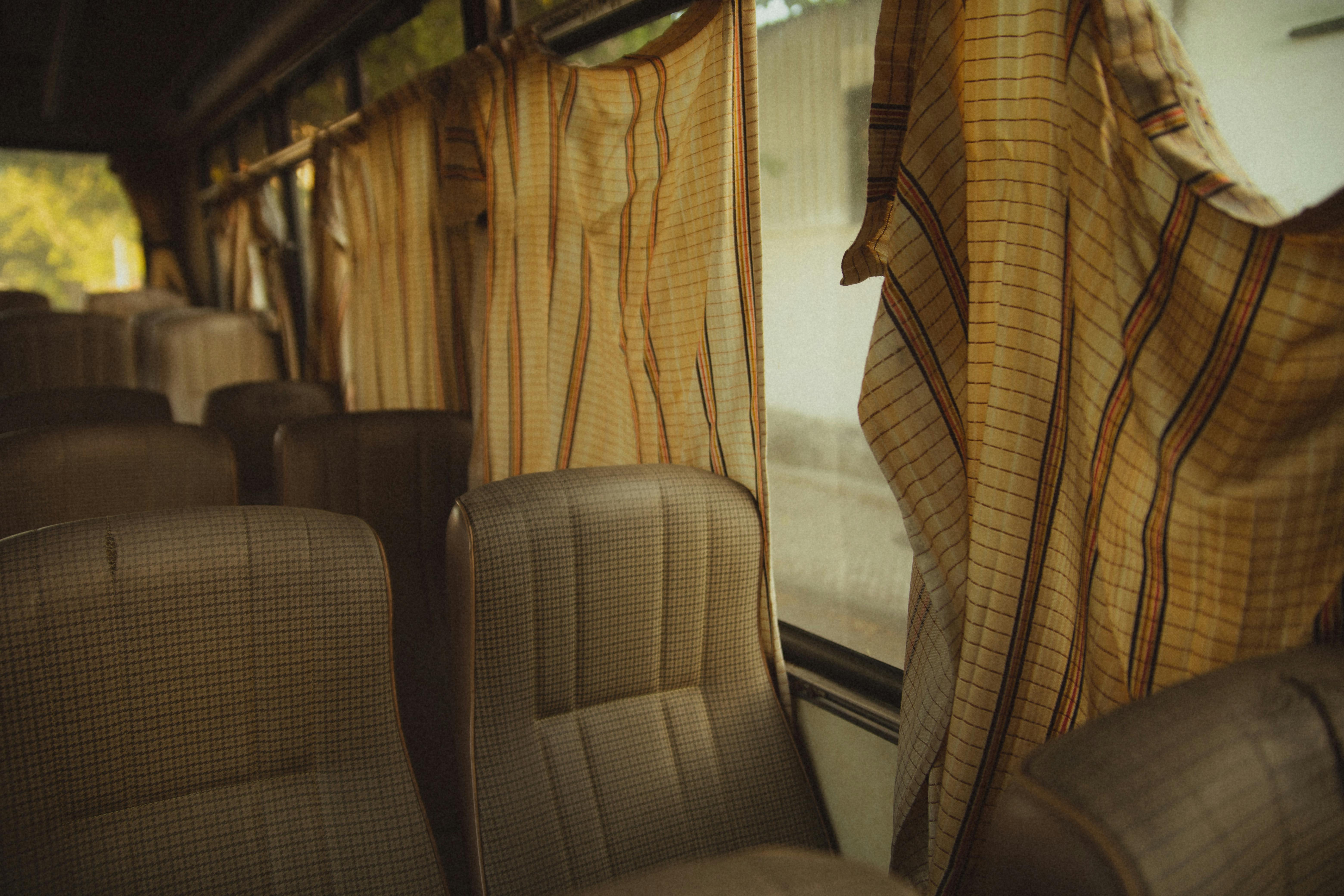 Bus Windows with Curtain · Free Stock Photo