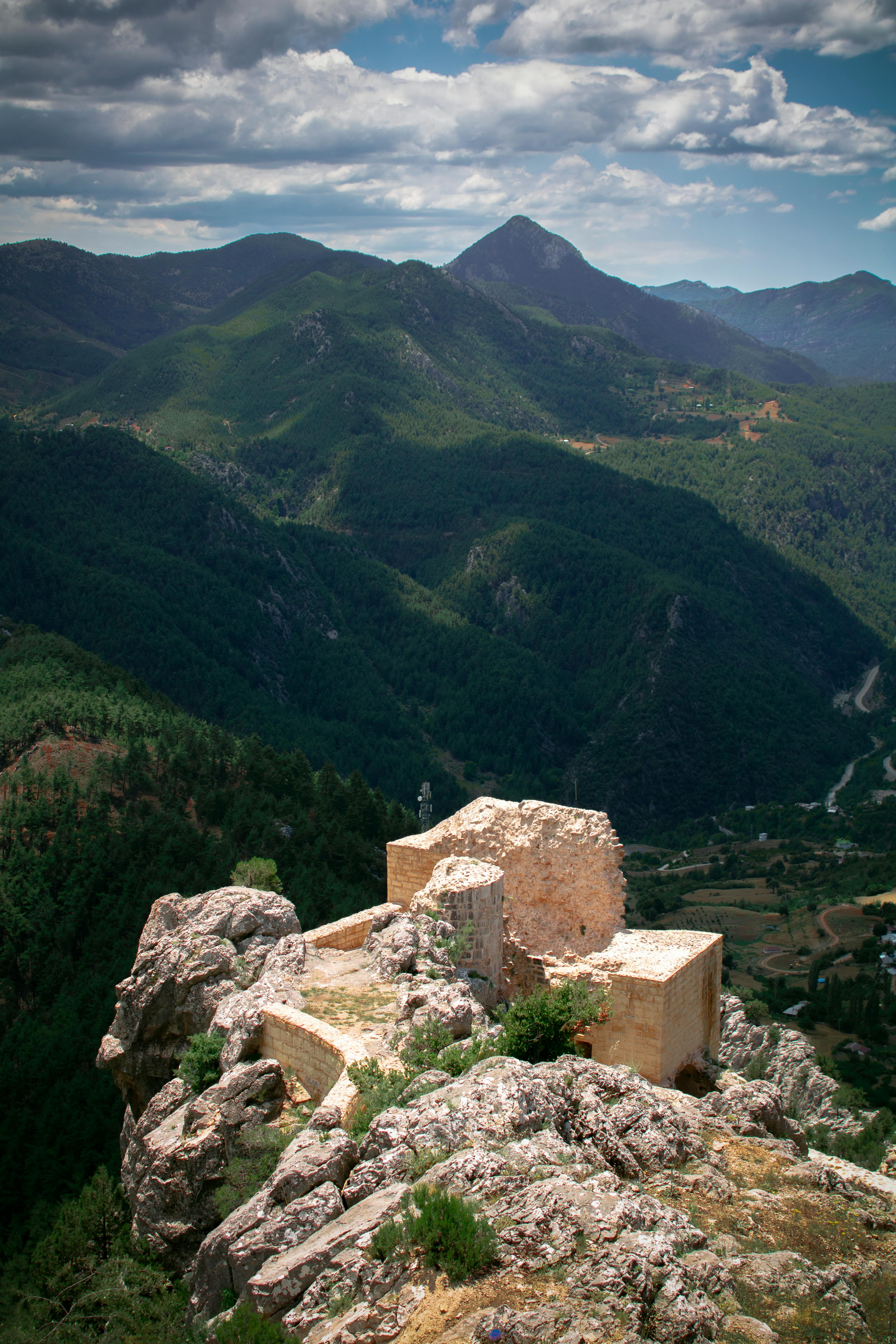 Chateau Ruins on Mountain Top · Free Stock Photo