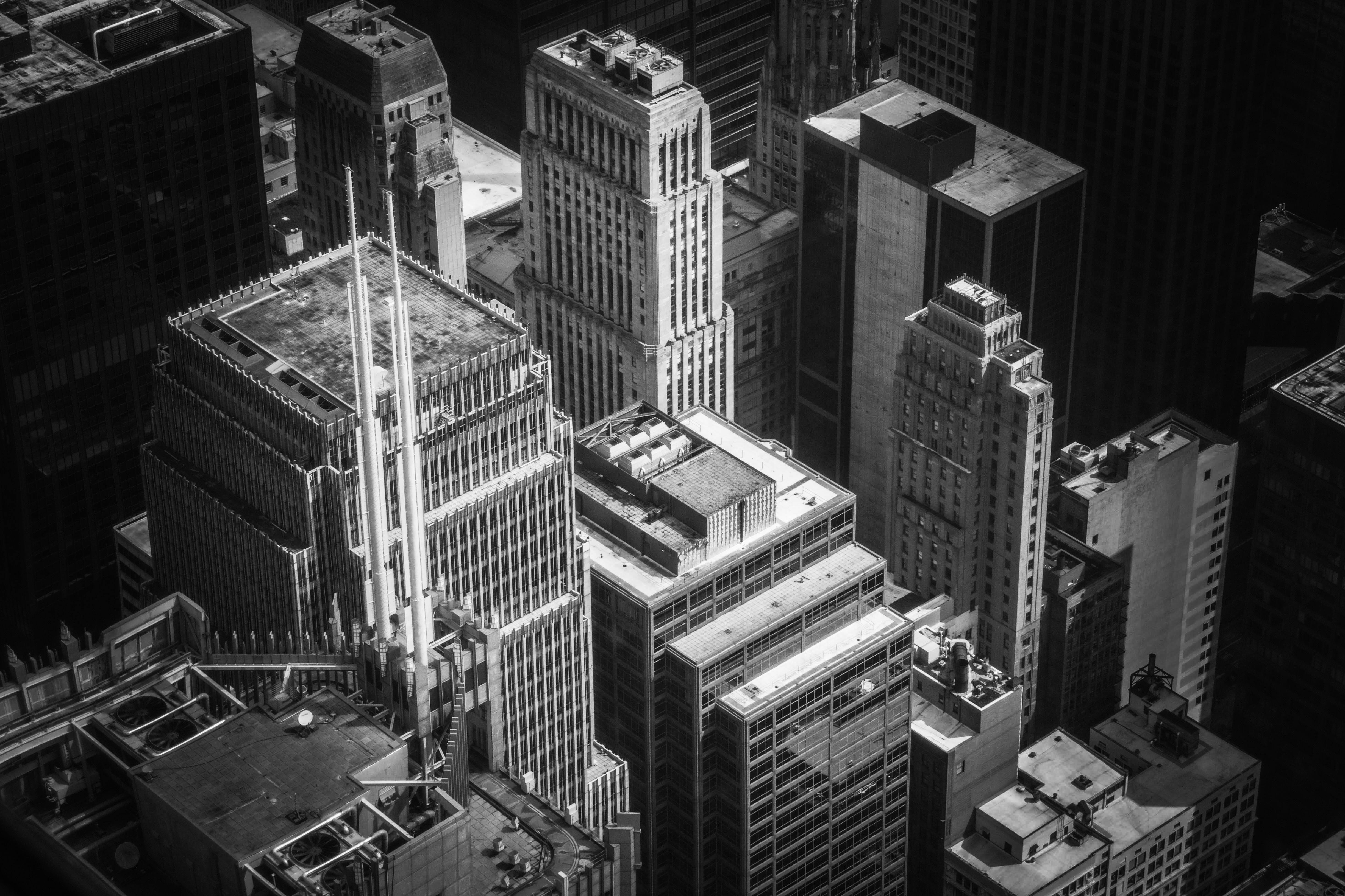 Grayscale Photo of Schlesinger Building in Johannesburg, South Africa ...