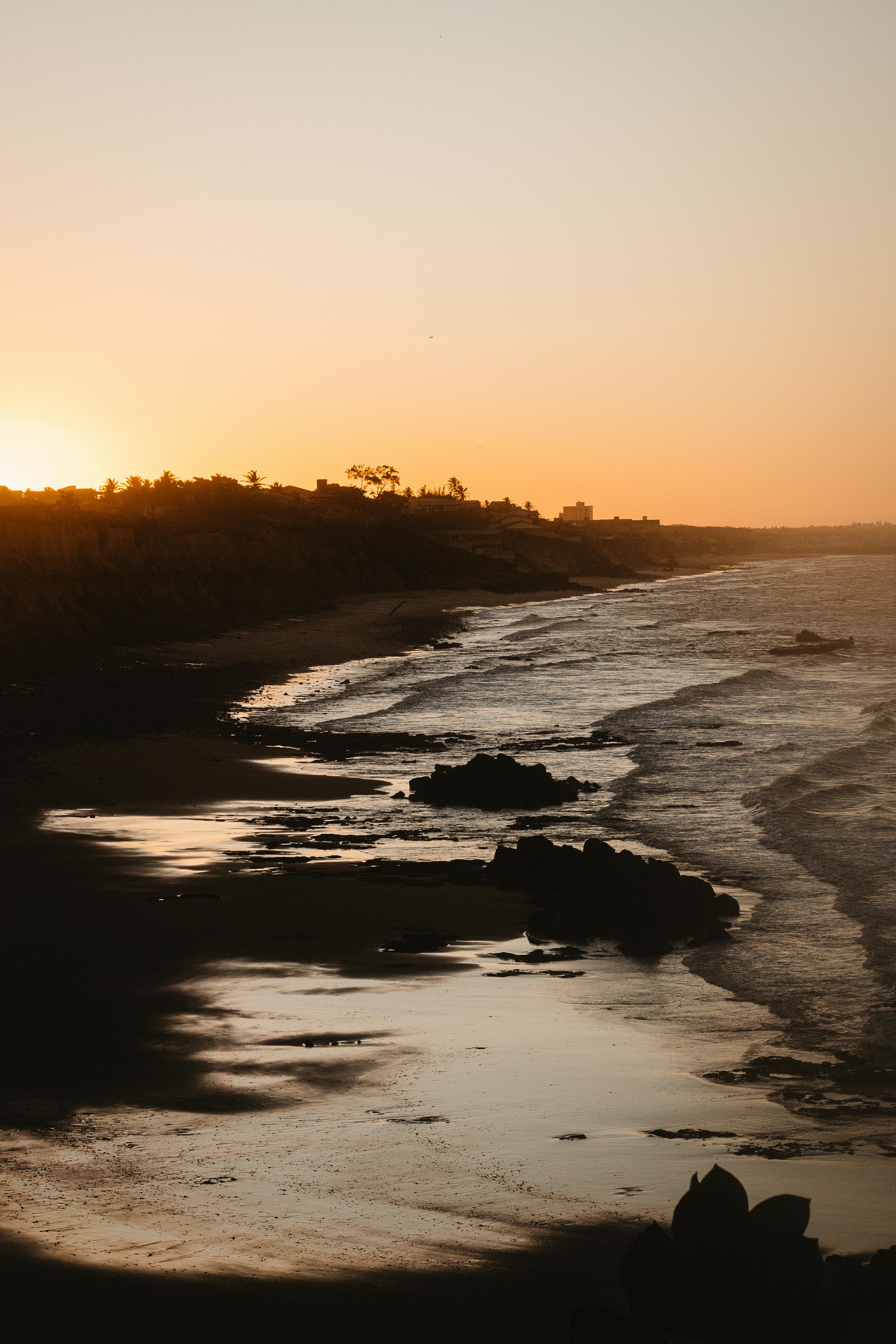 Beach Shore View at Sunset · Free Stock Photo