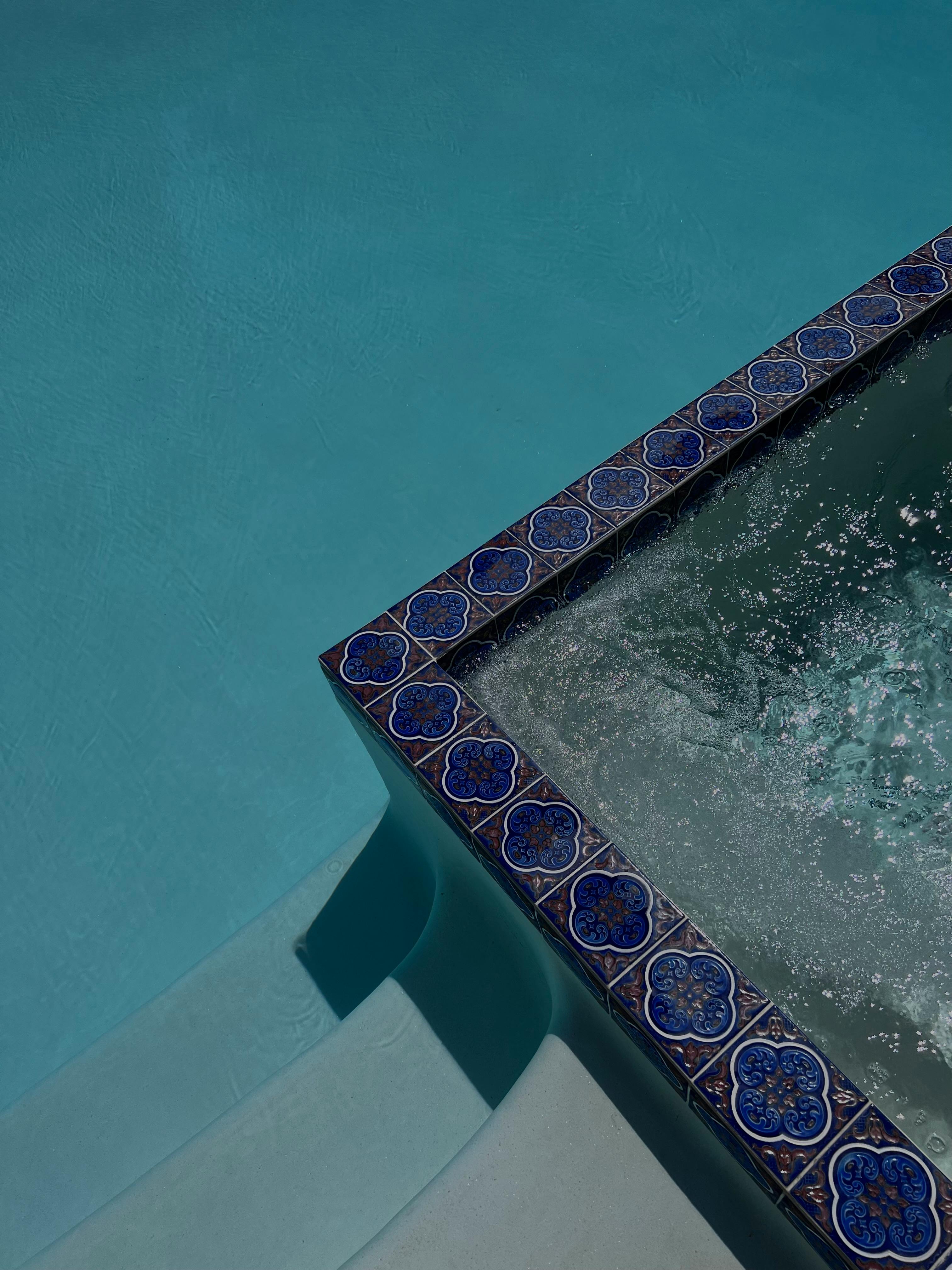 Floral Tiles on Swimming Pool · Free Stock Photo