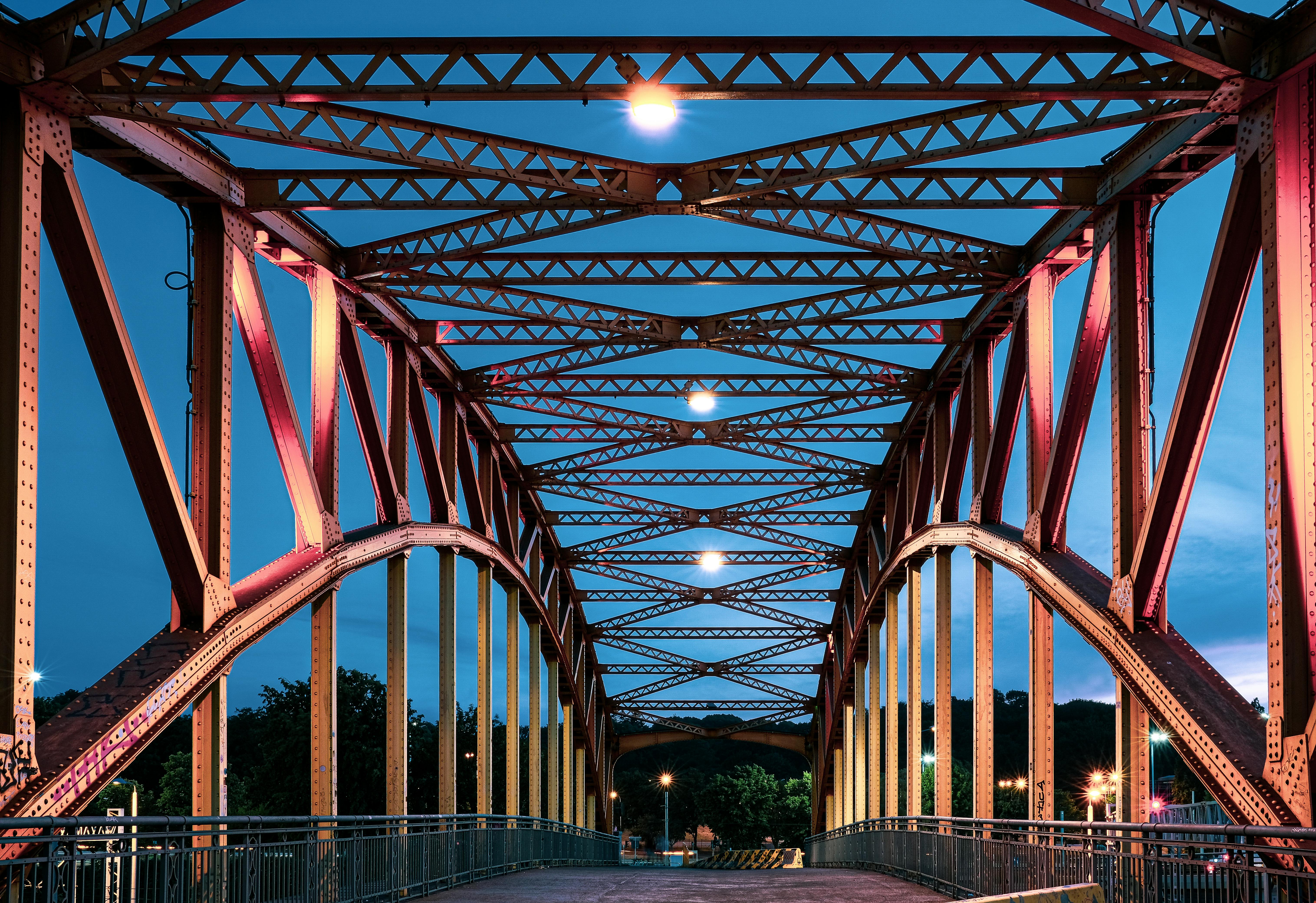 Red Metal Bridge over River · Free Stock Photo