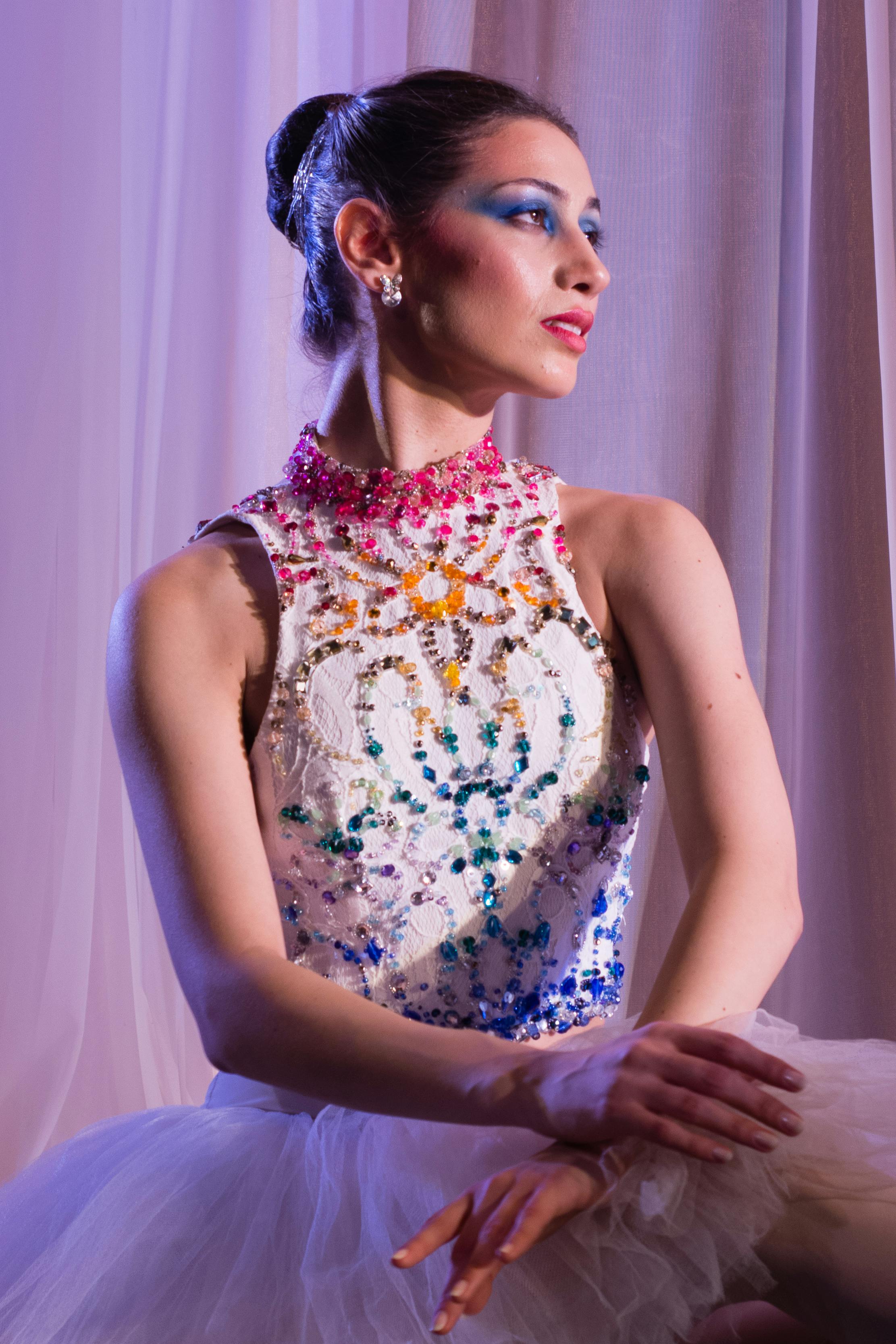 Woman on a Fashion Shoot Wearing a Bead Face Mask · Free Stock Photo
