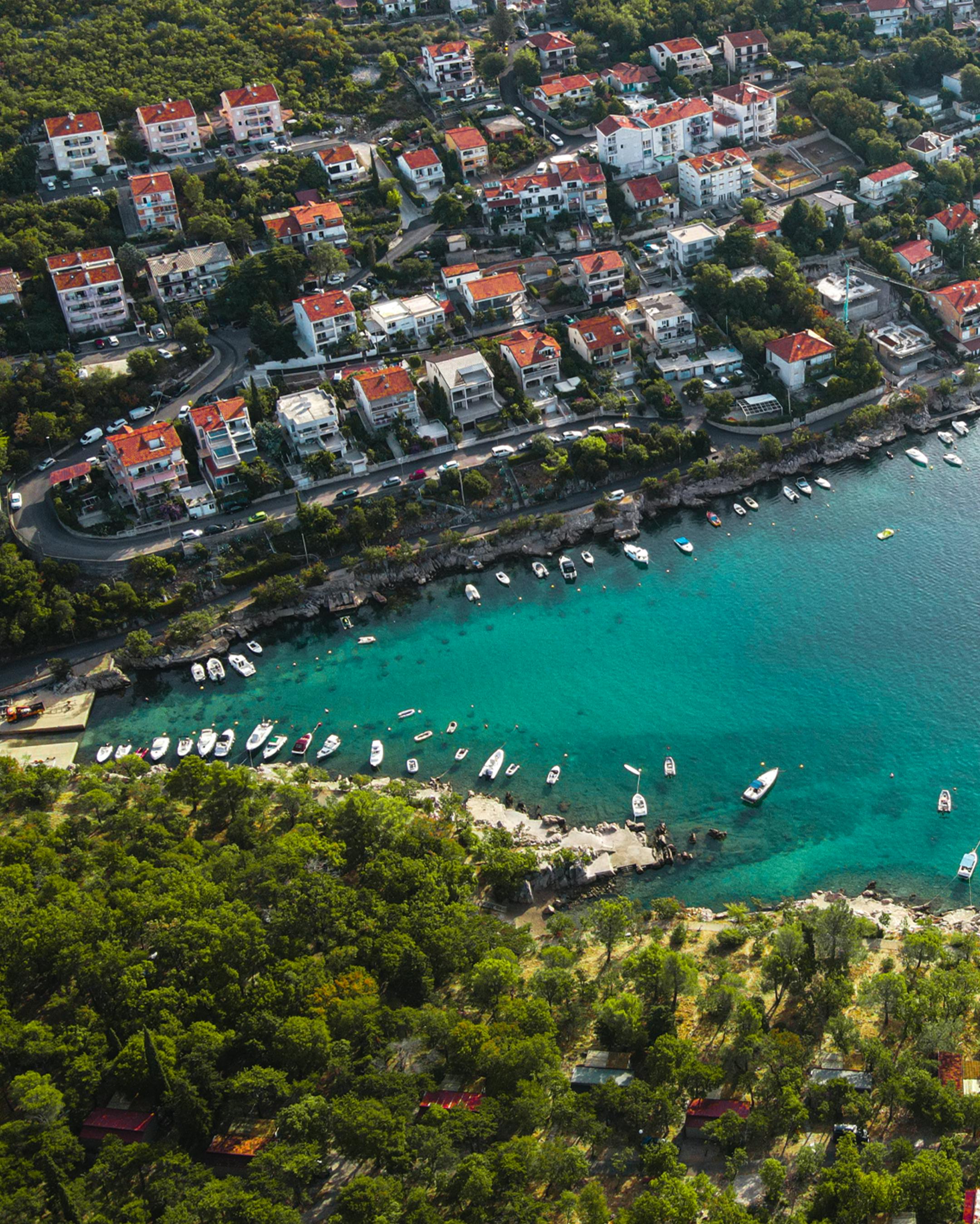 Aerial Shot of Marina near a City · Free Stock Photo