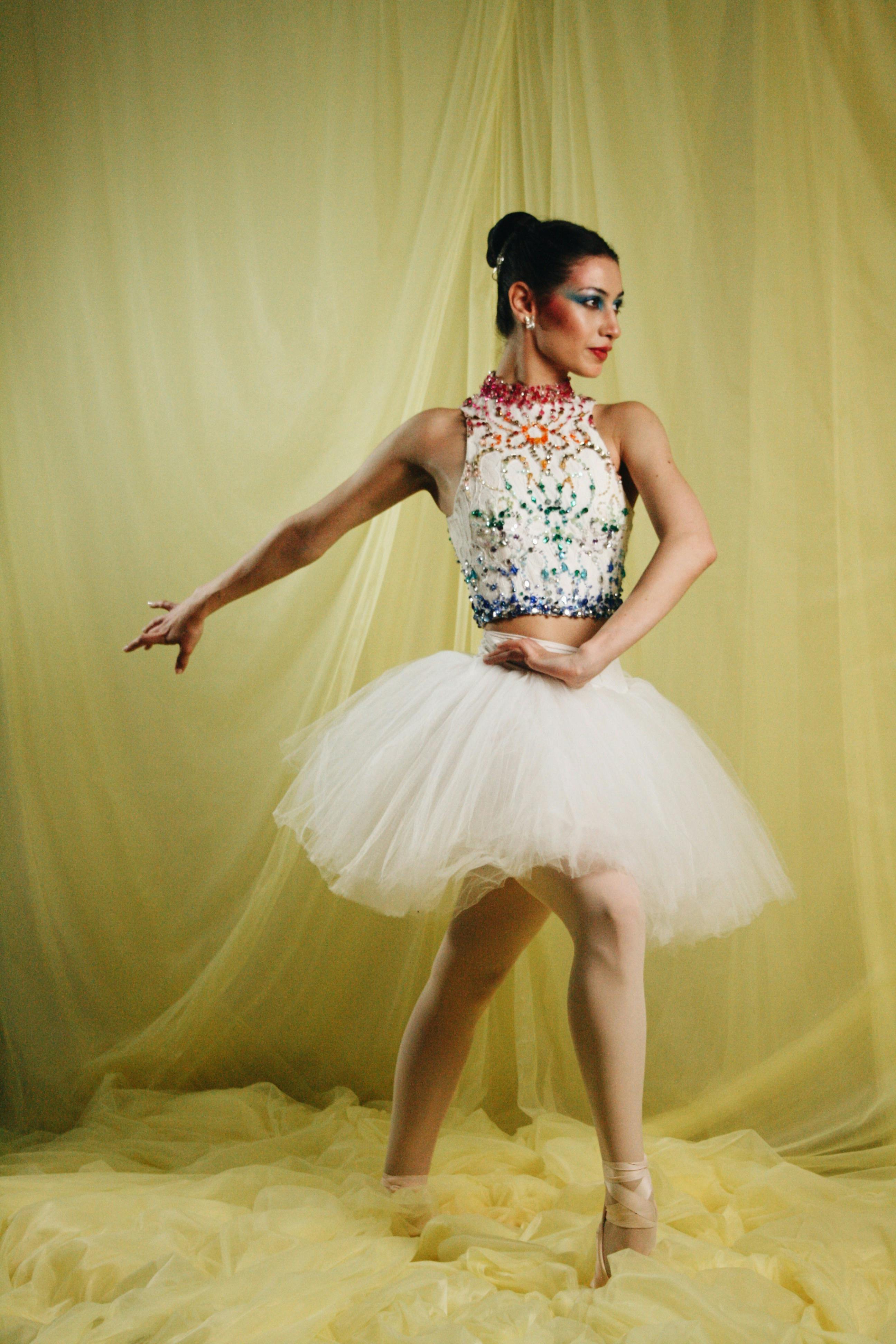 Woman Dancing with a Sheer Fabric · Free Stock Photo