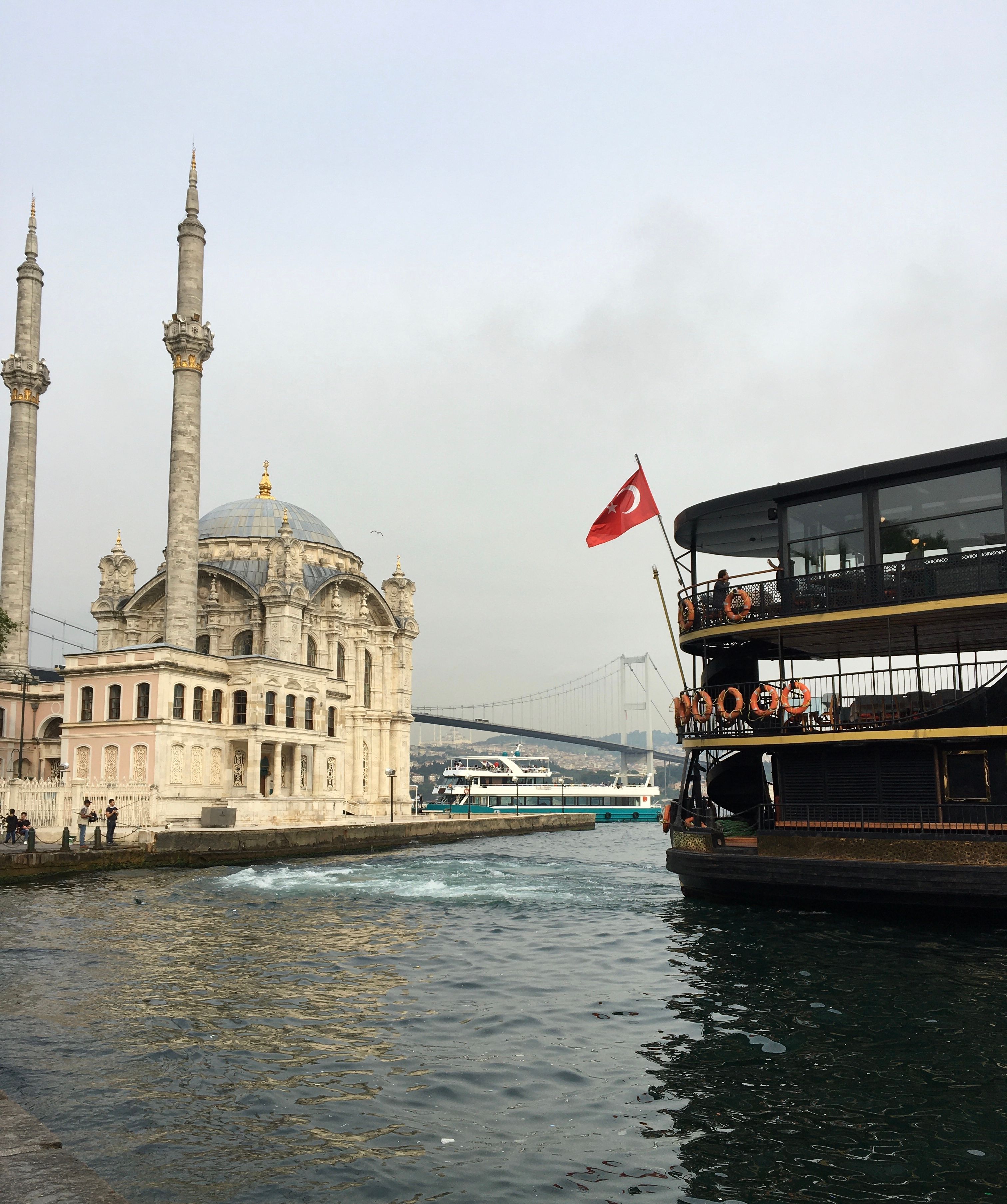 Ferry Boat near Grand Mecidiye Mosque · Free Stock Photo