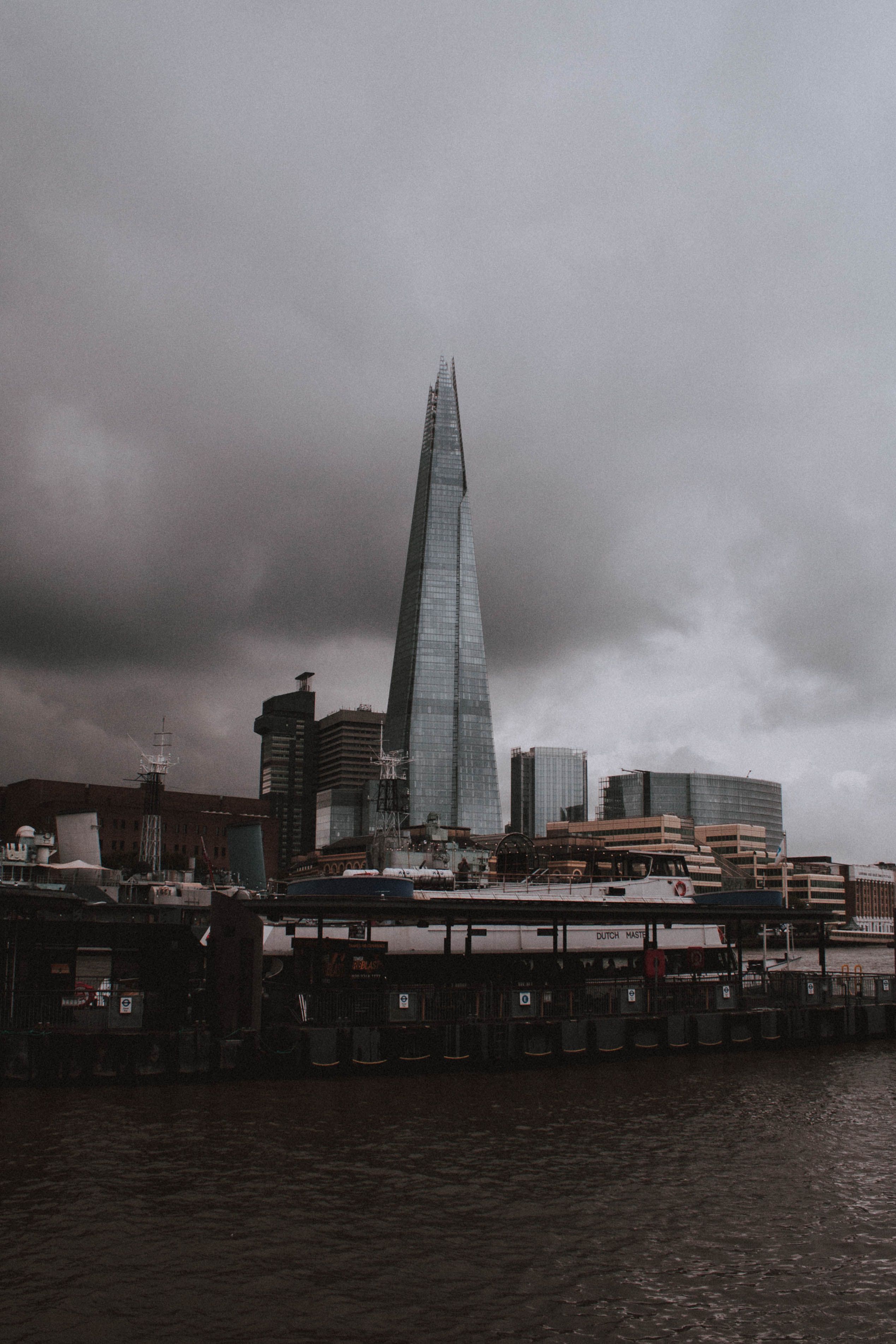 The Shard near River under Gloomy Sky · Free Stock Photo