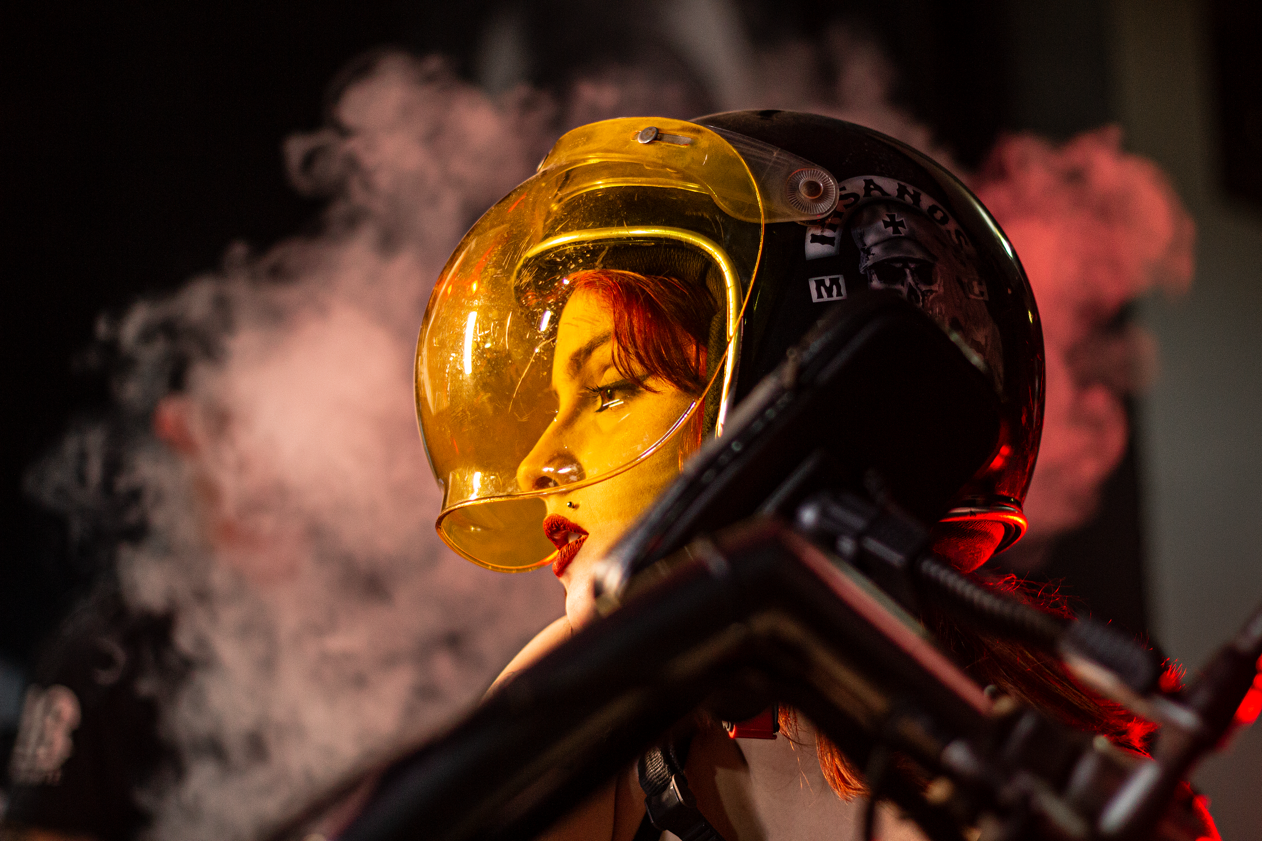 Close-up of a Beautiful Woman Wearing Helmet · Free Stock Photo