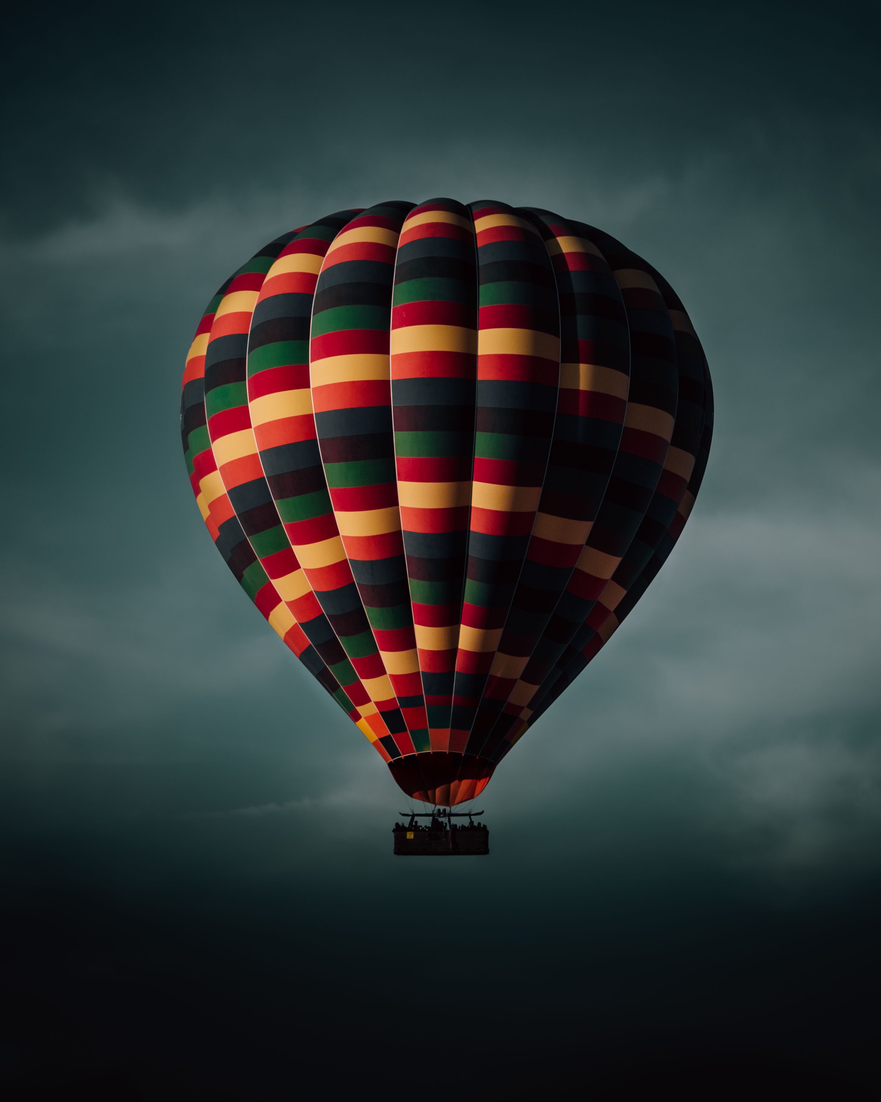 Yellow Blue and Green Hot Air Balloon Flying Near White Clouds · Free ...