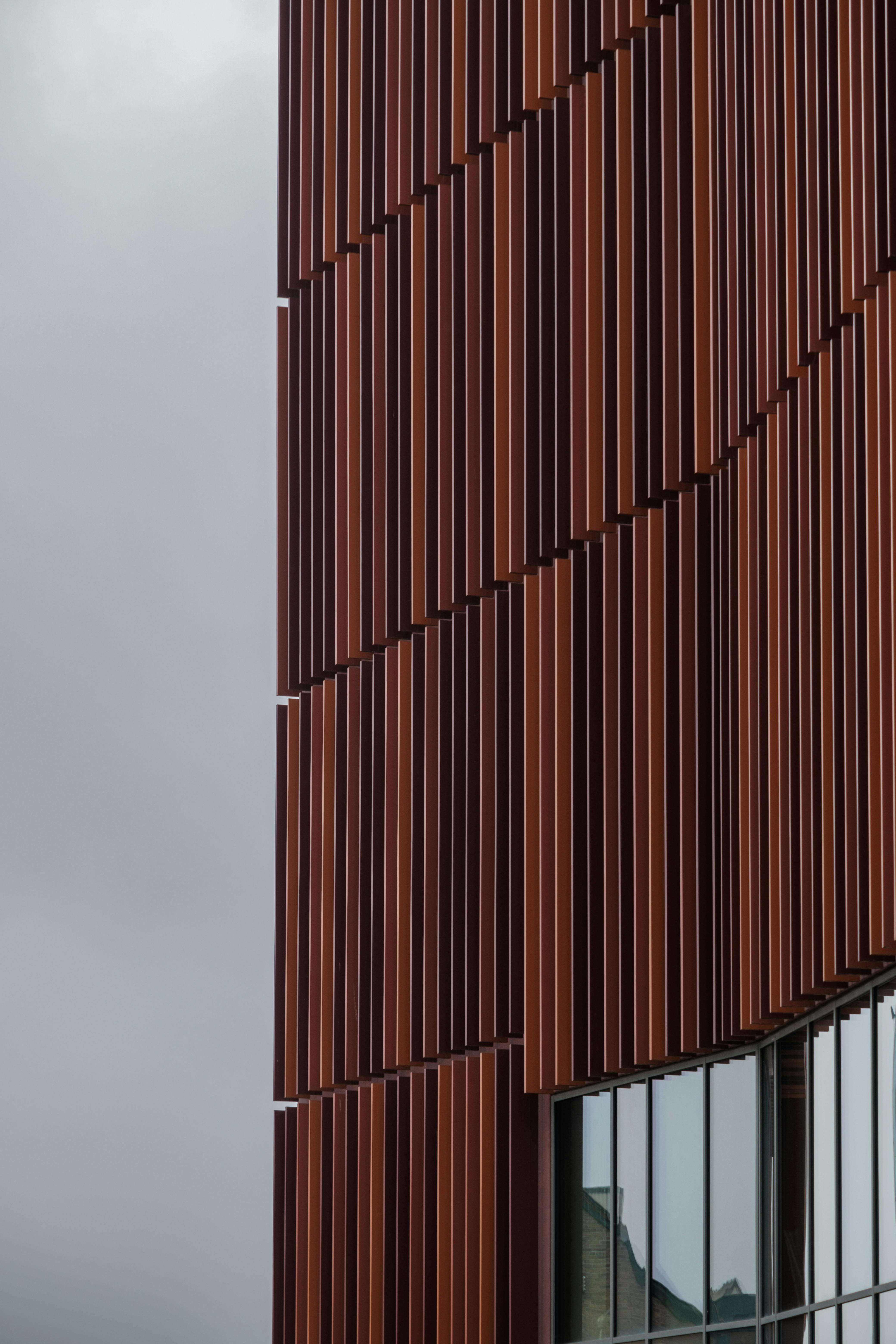 Closeup of a Brown Modern Building Wall · Free Stock Photo