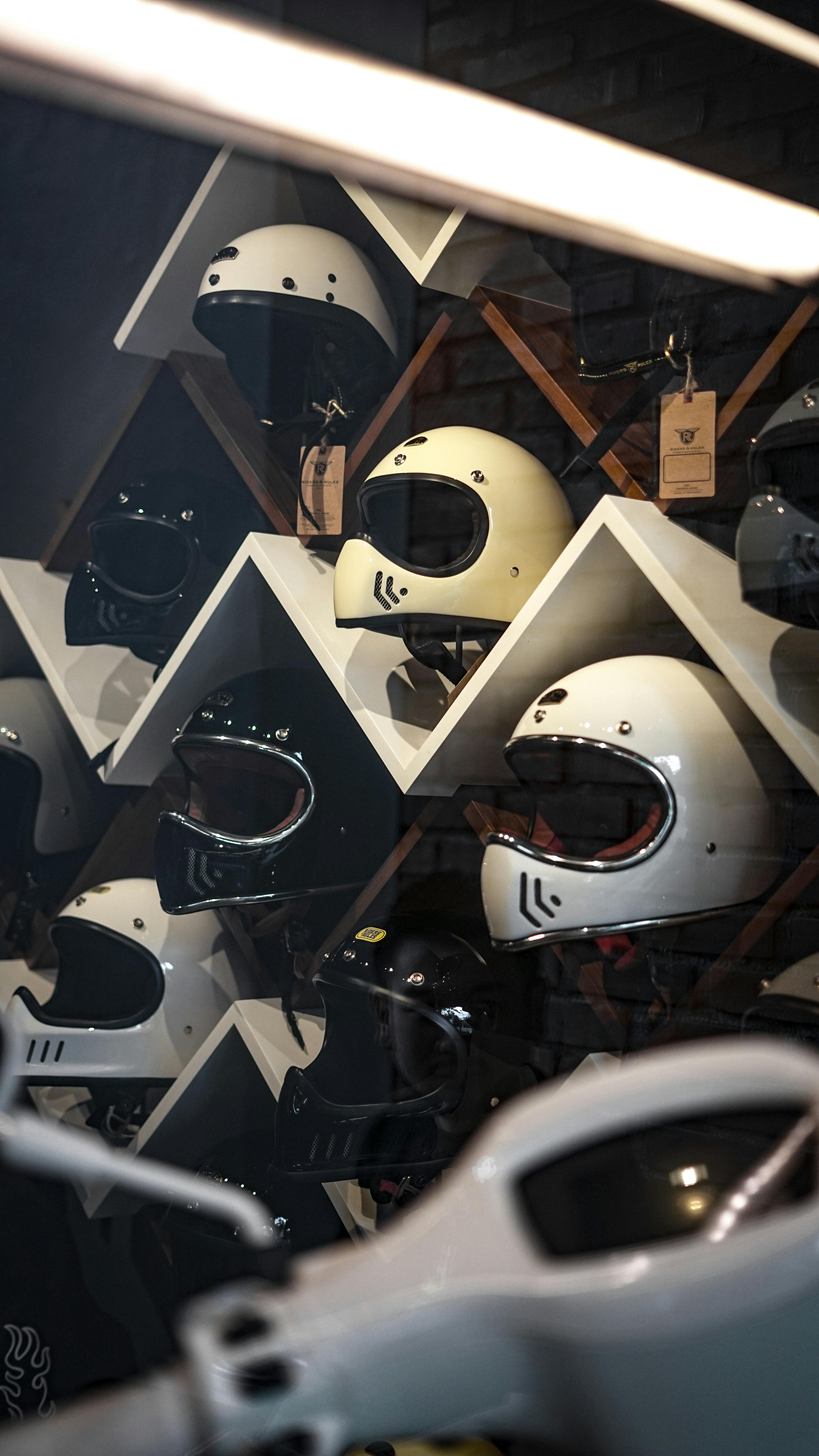 Safety Helmets on Display · Free Stock Photo