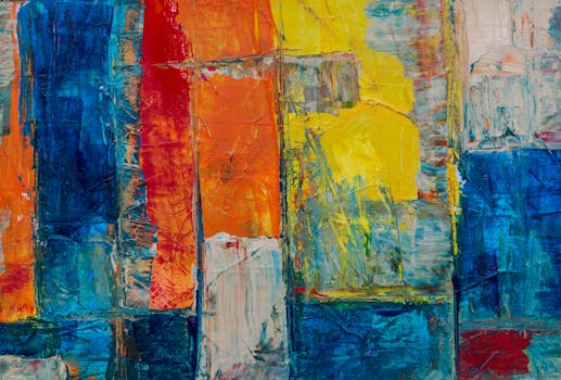 Red, Orange, And Blue Abstract Painting · Free Stock Photo