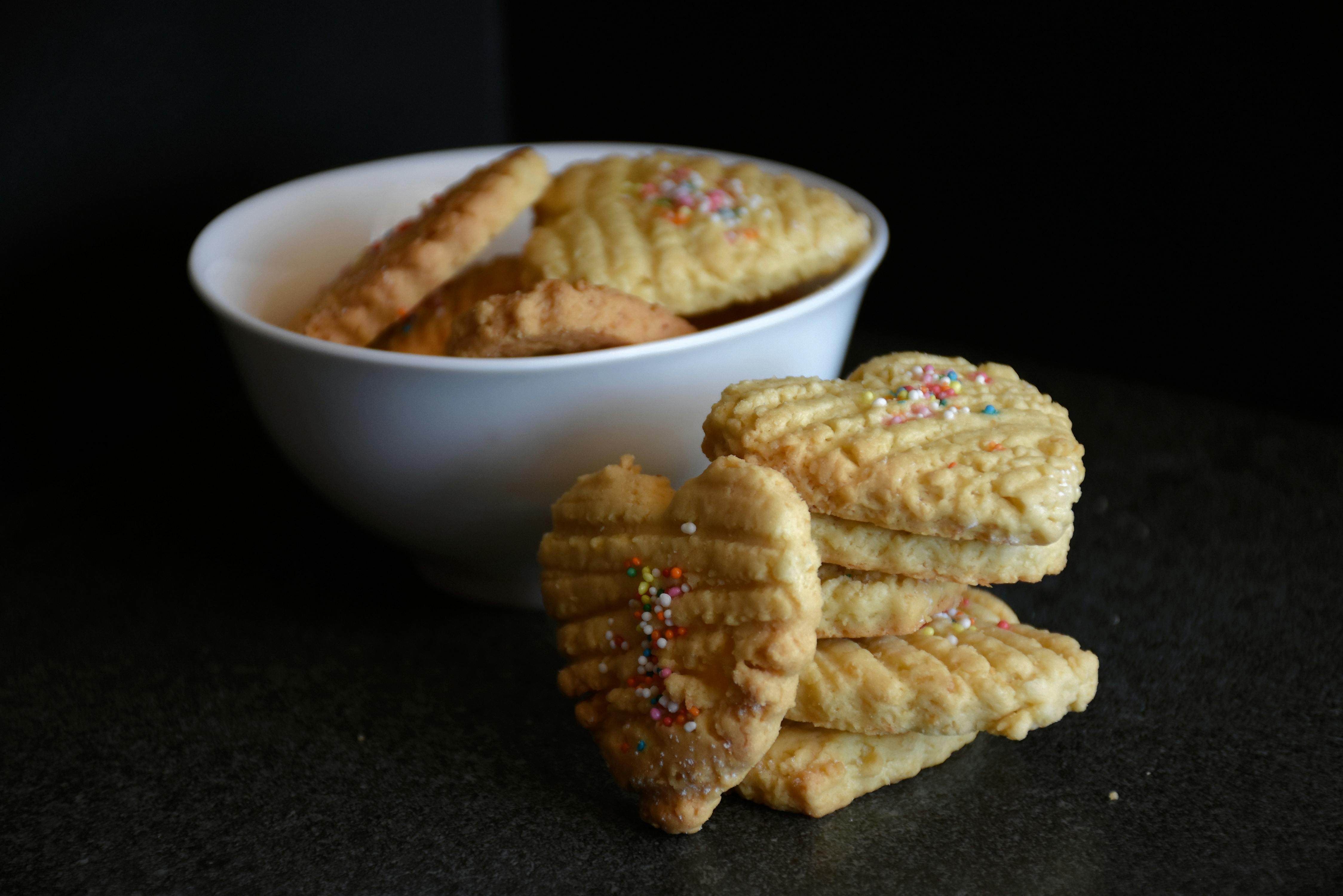 Heart-shaped Biscuits on White Bowl · Free Stock Photo