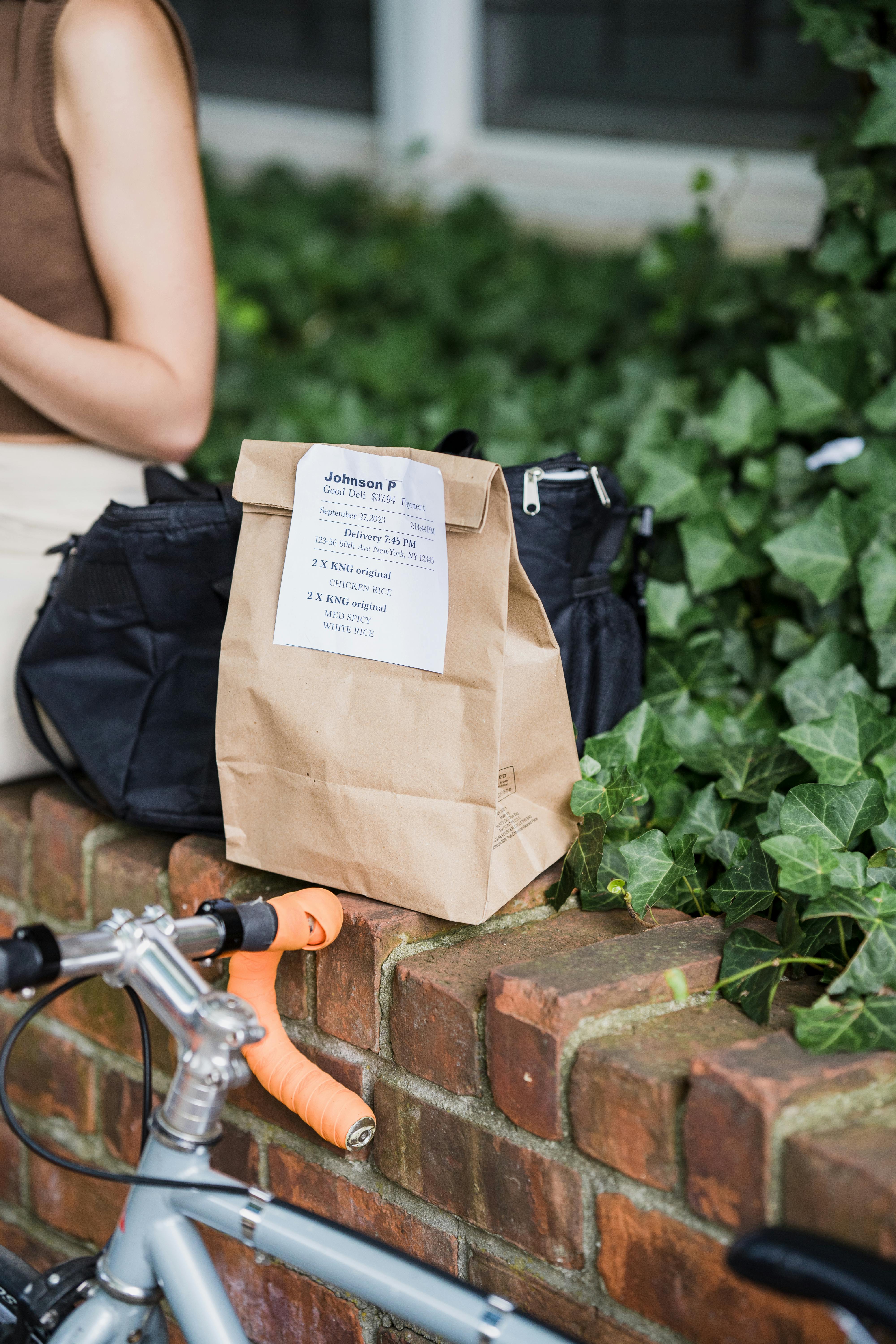 Carton Package with Food Delivery · Free Stock Photo