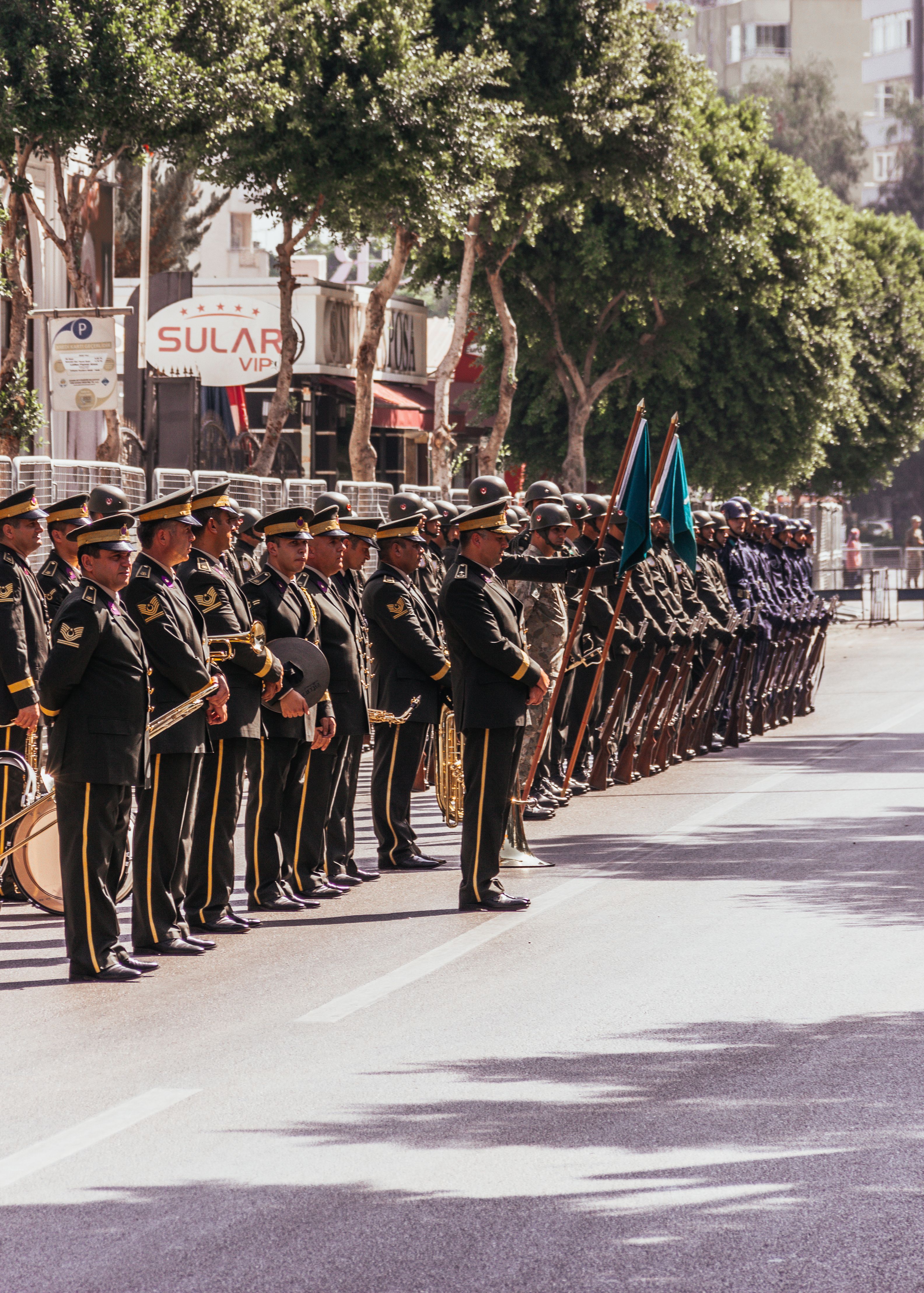 Military Officers Standing in a Row in an Alley · Free Stock Photo