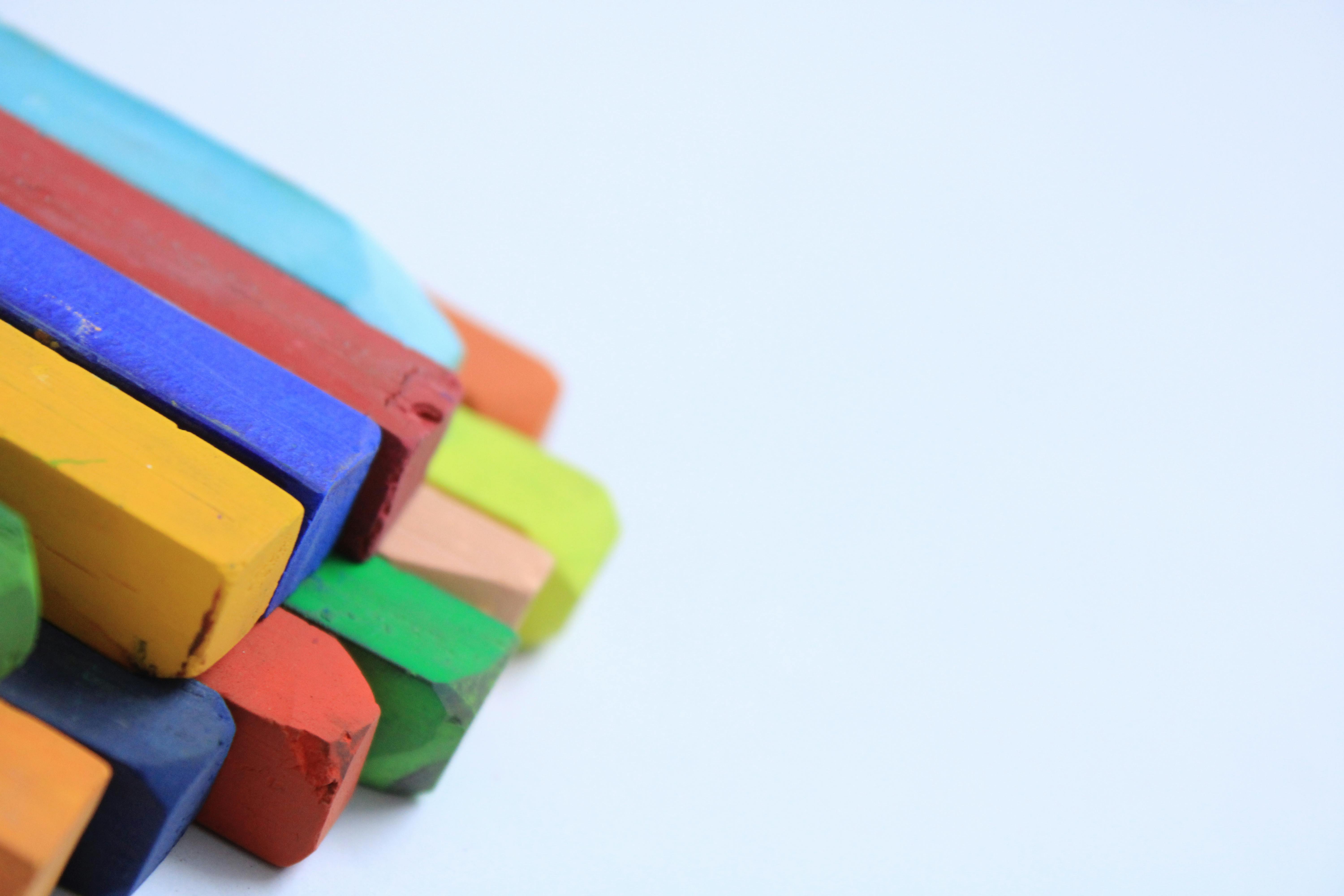 Colorful Chalk in Row · Free Stock Photo