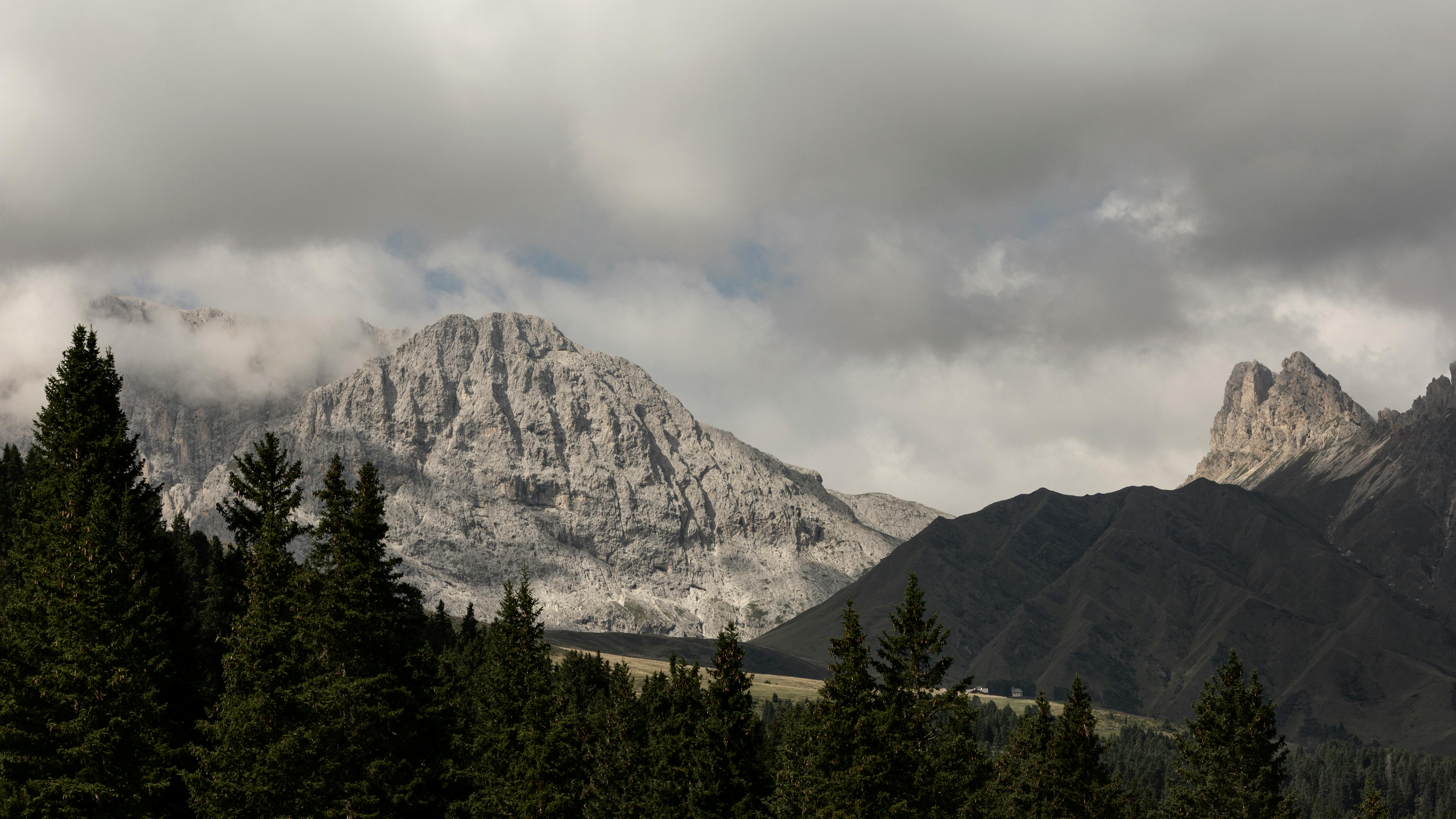 Green Trees Near Mountain Under a Cloudy Sky · Free Stock Photo