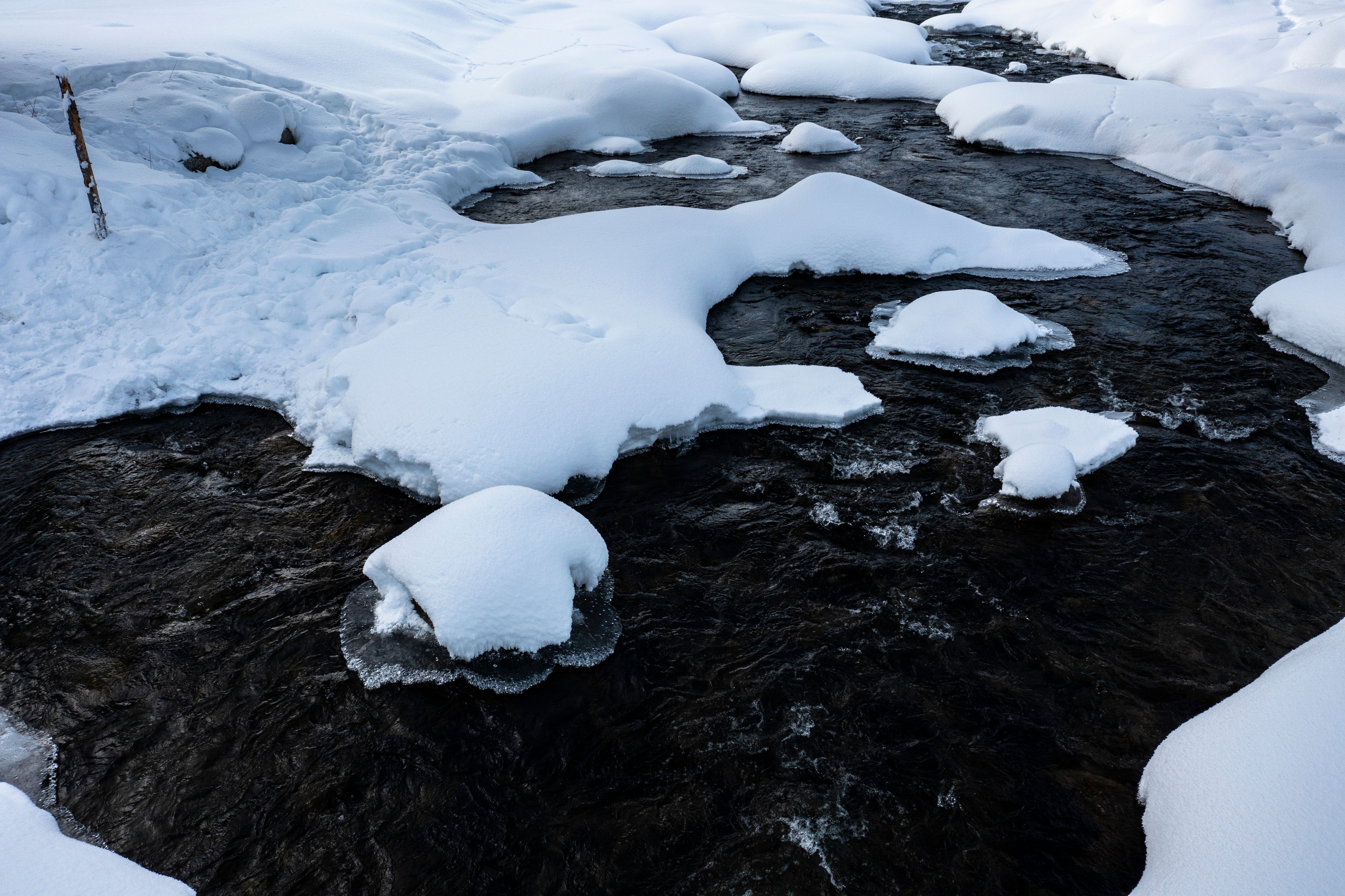 River Flowing through Ice · Free Stock Photo