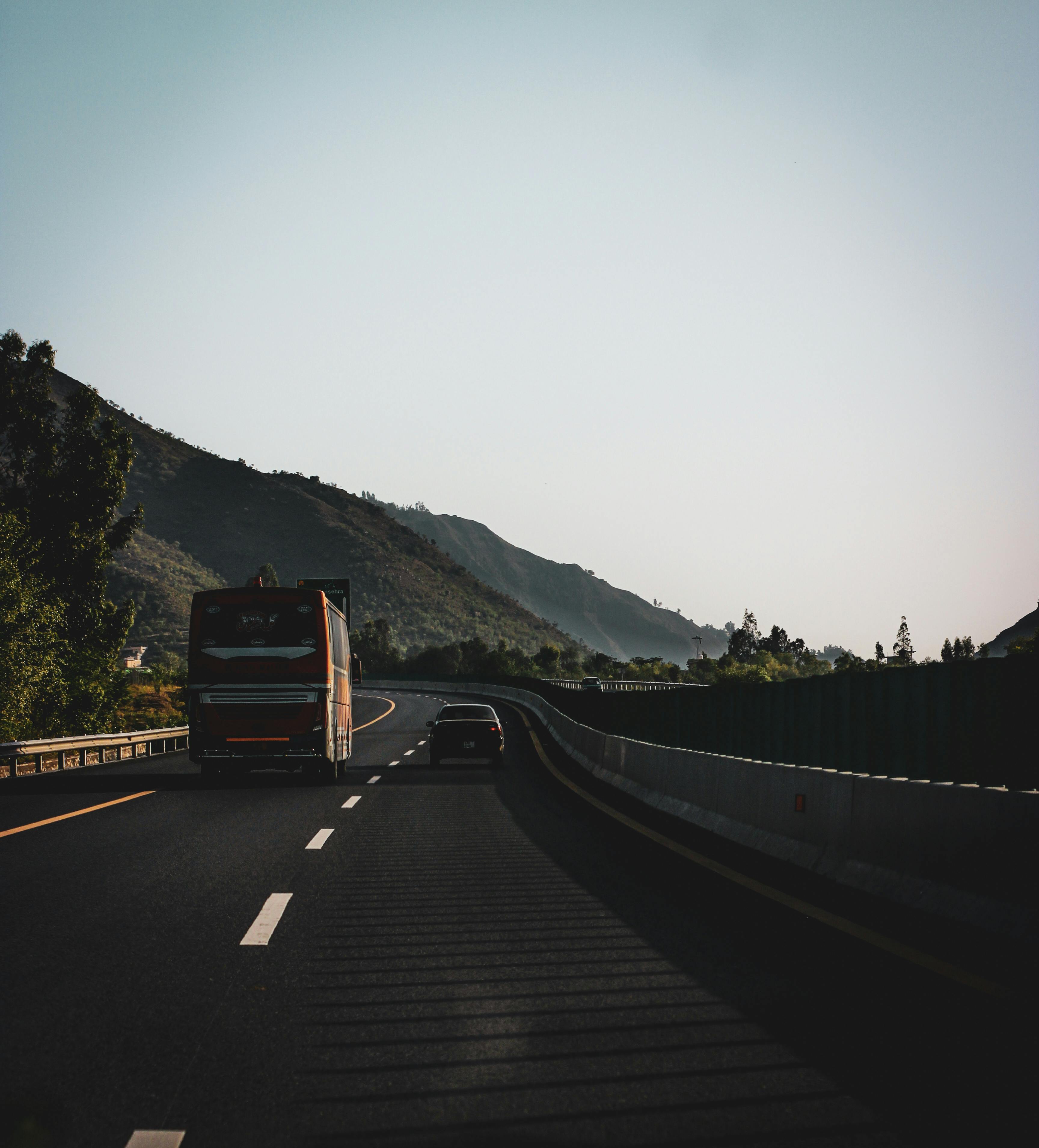 Bus and Car Driving at the Highway · Free Stock Photo