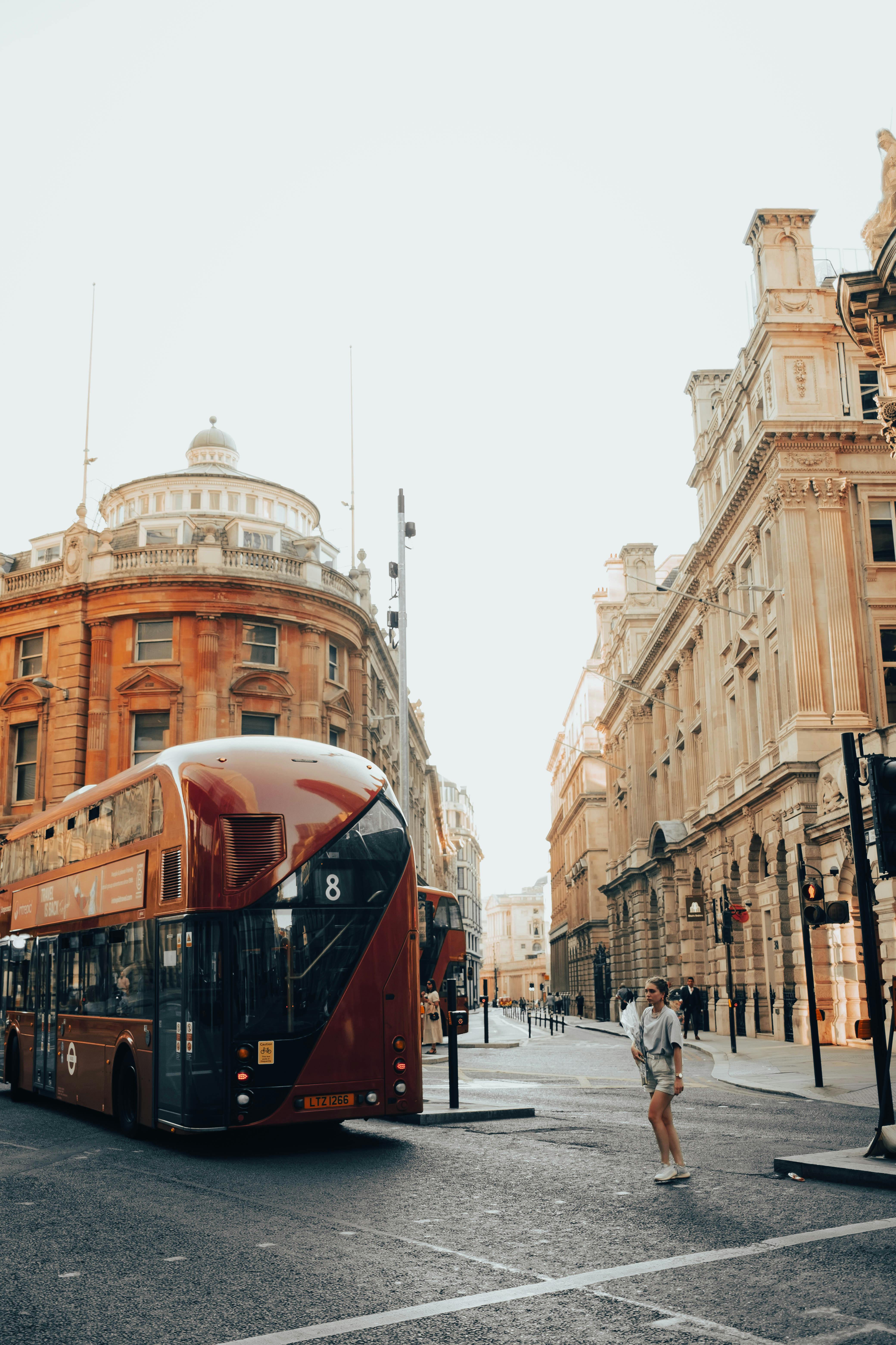 Red Bus on the Road · Free Stock Photo