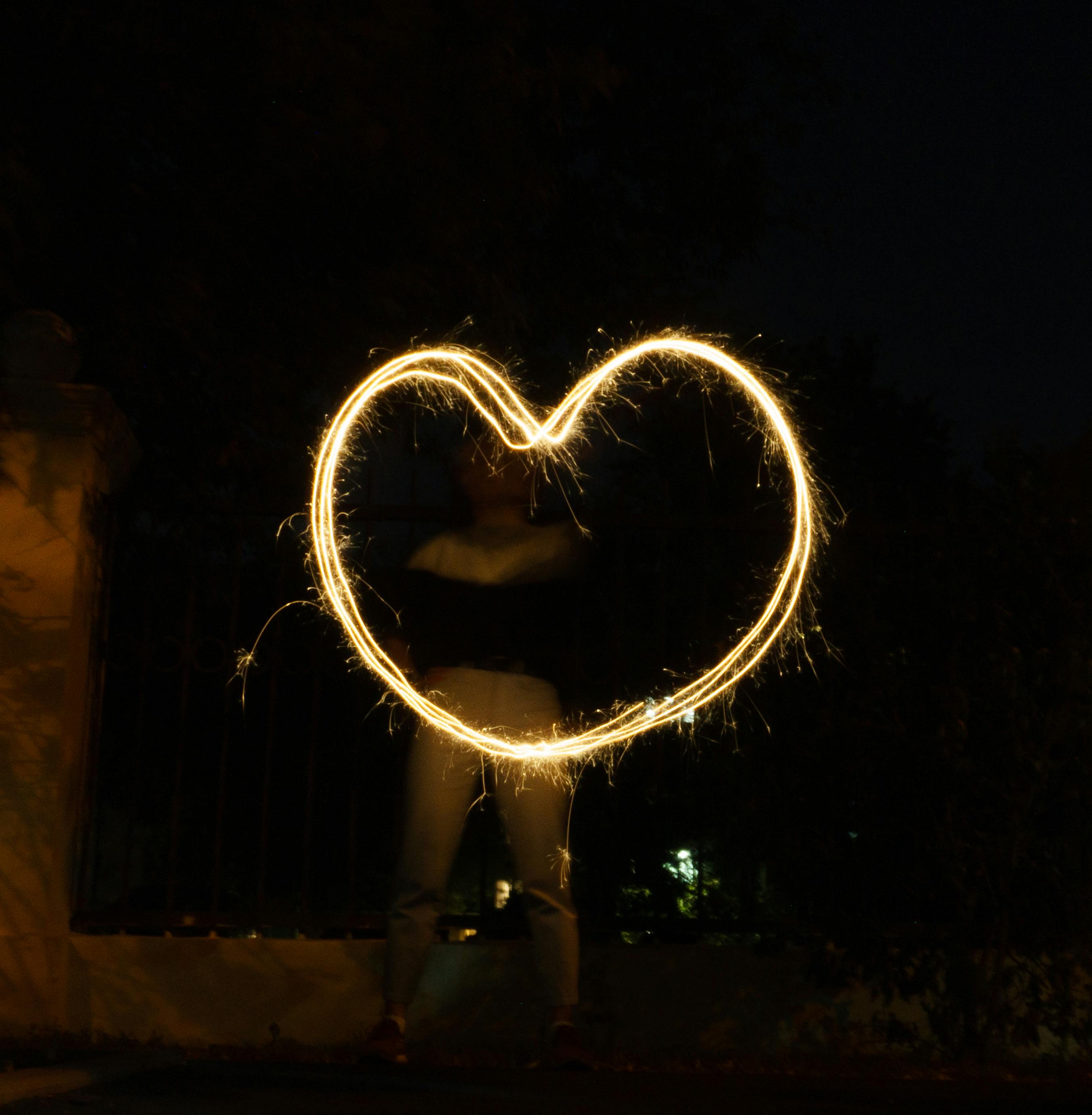 Sparks in a Shape of a Heart · Free Stock Photo
