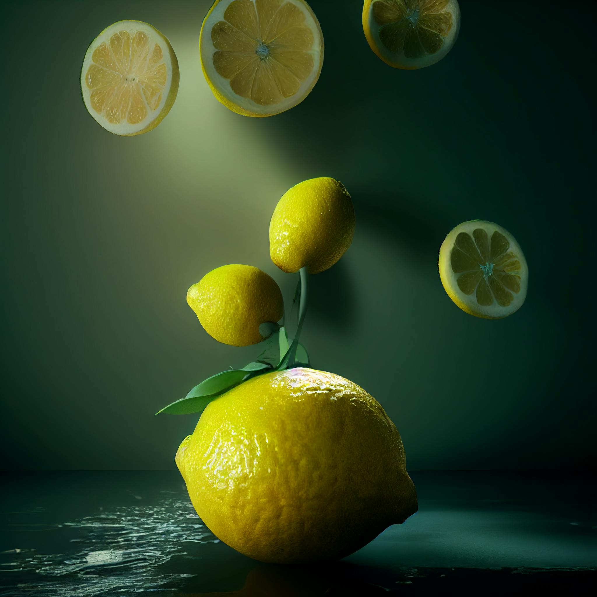 Lemon Slice on Bright Blue Bac · Free Stock Photo