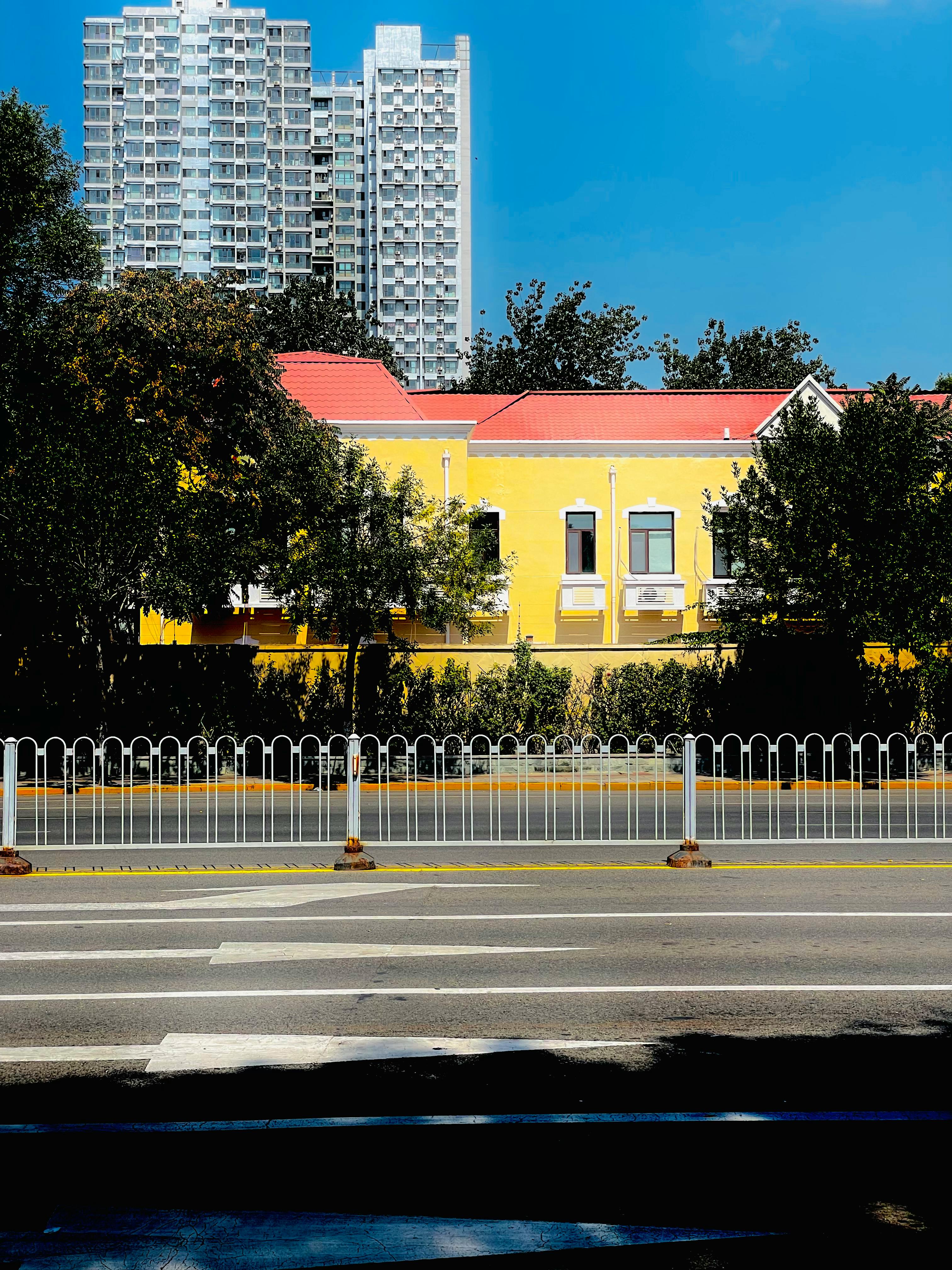 Yellow Building beside Green Trees · Free Stock Photo