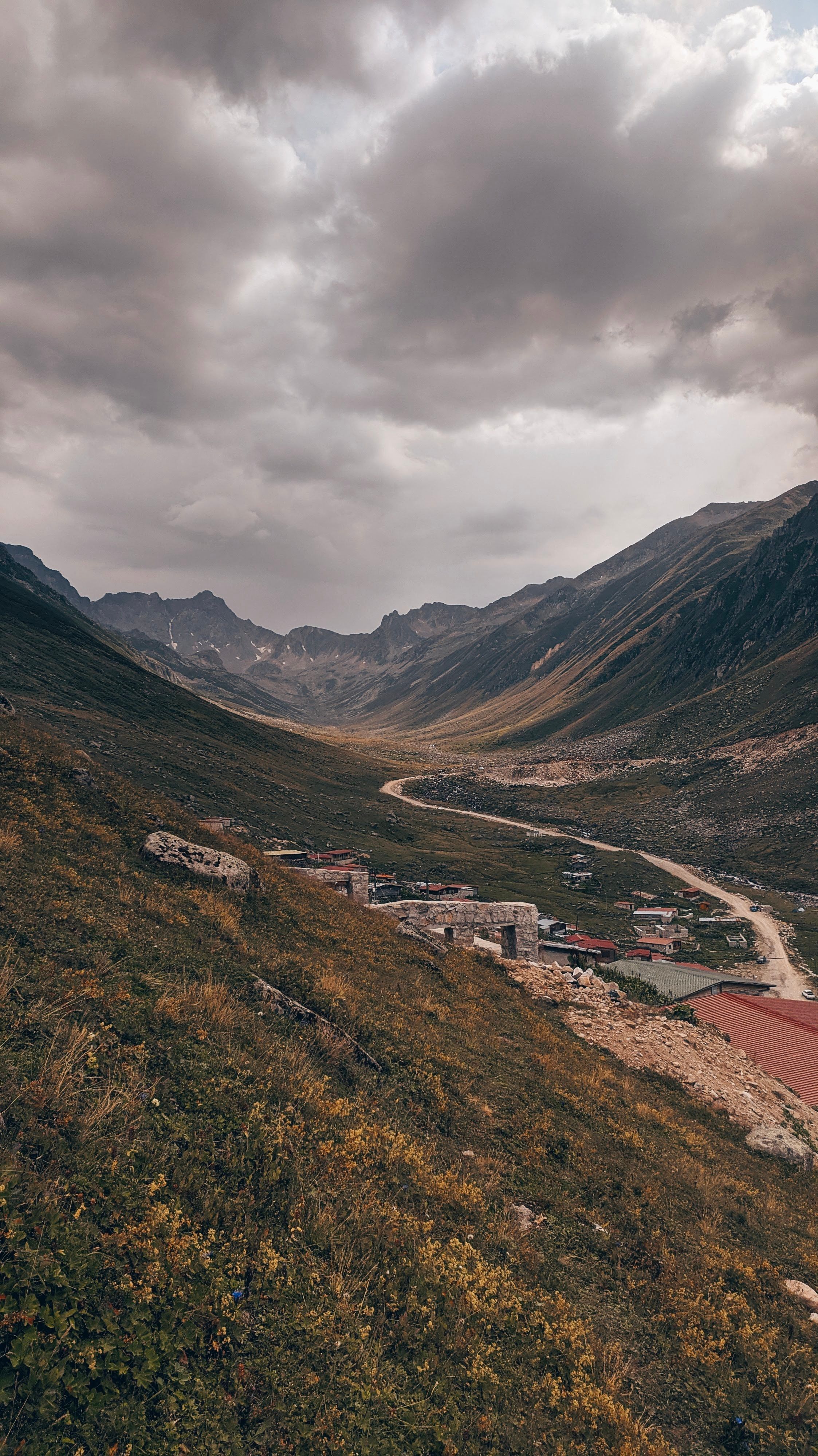 Mountains Under the Gray Sky · Free Stock Photo