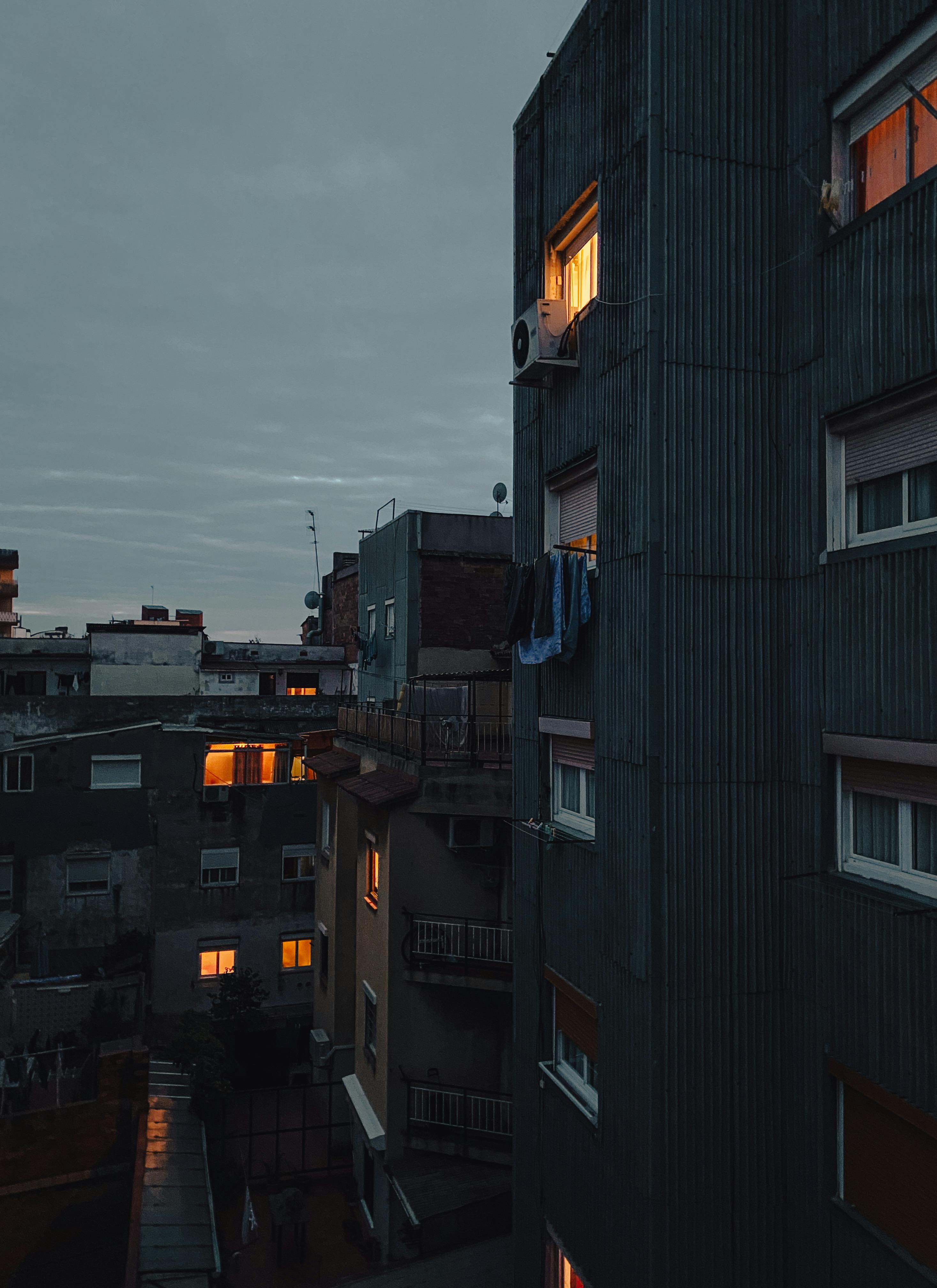 Residential Buildings During Night Time · Free Stock Photo