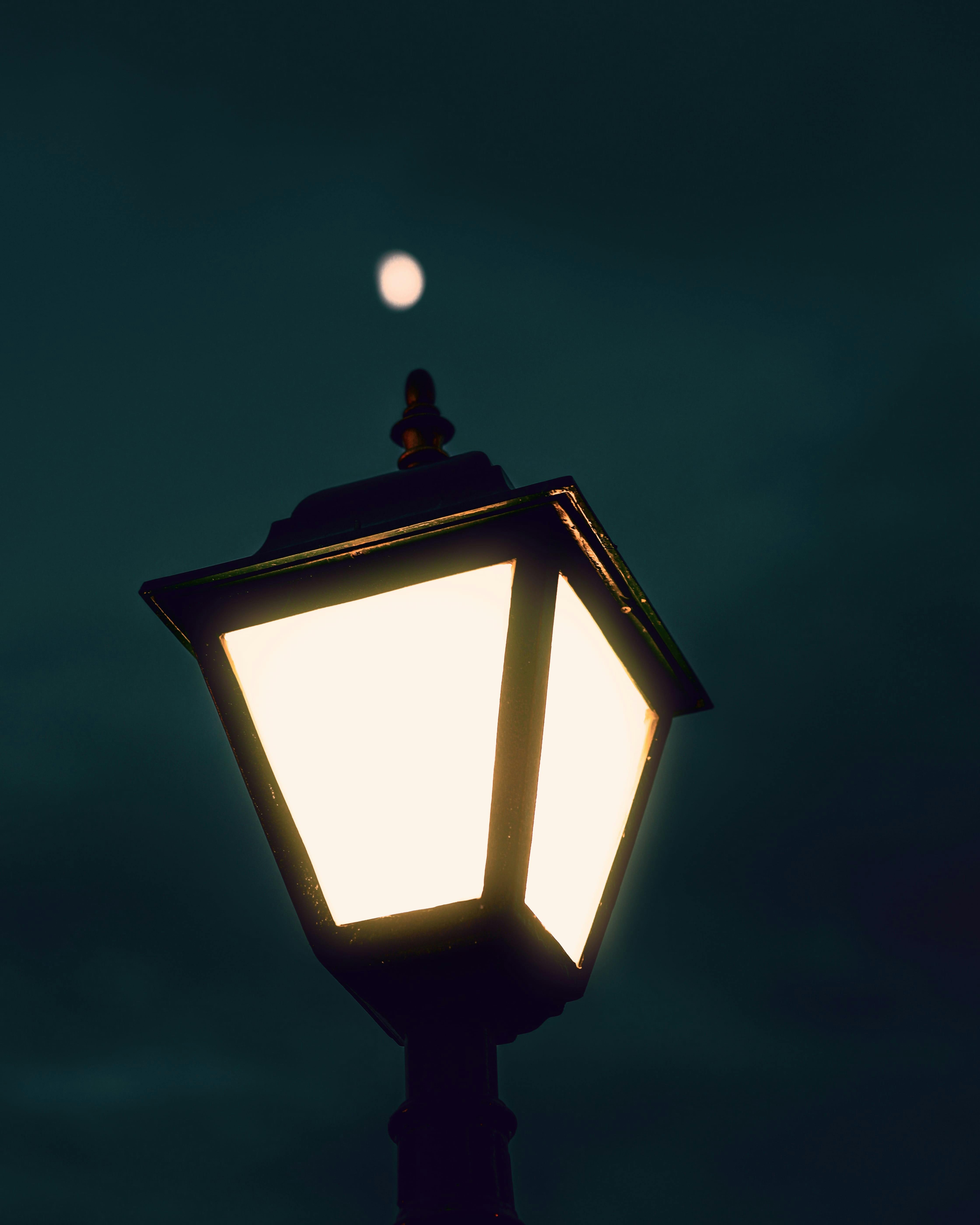 Lighted Street Lamp Post during Night Time · Free Stock Photo