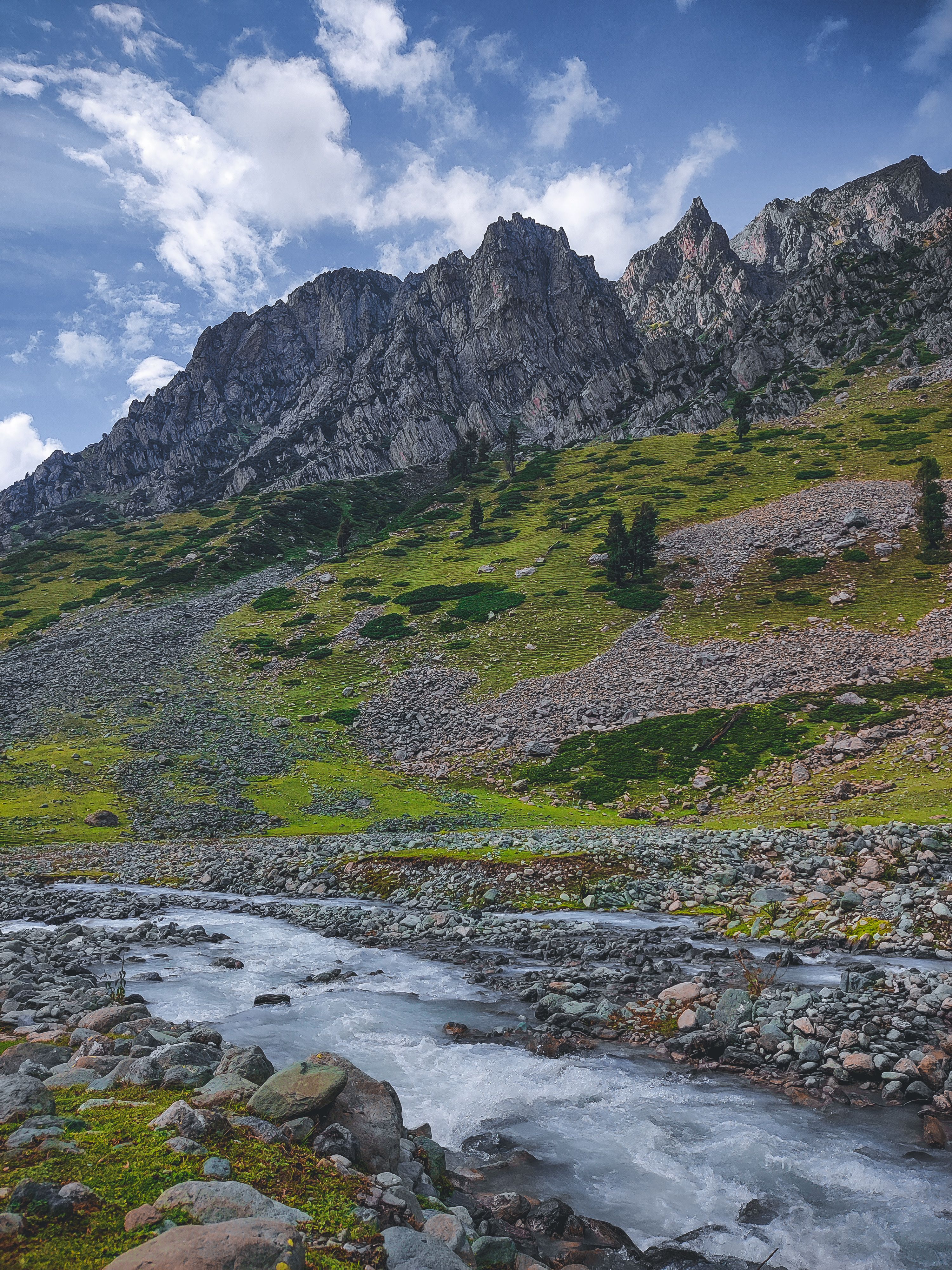View of a Mountain and Rocky River · Free Stock Photo