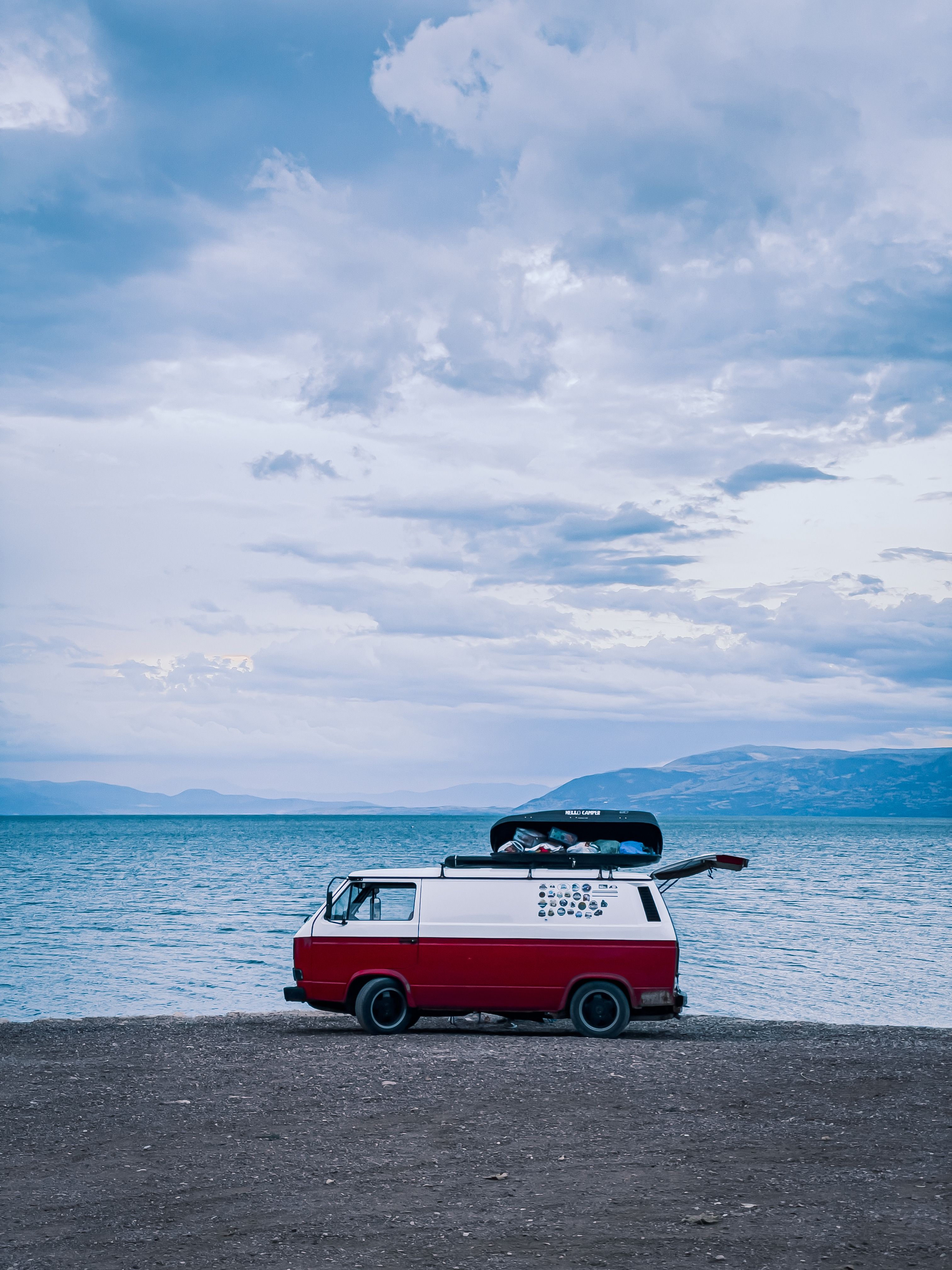 Photo of Van Parked on Seashore · Free Stock Photo