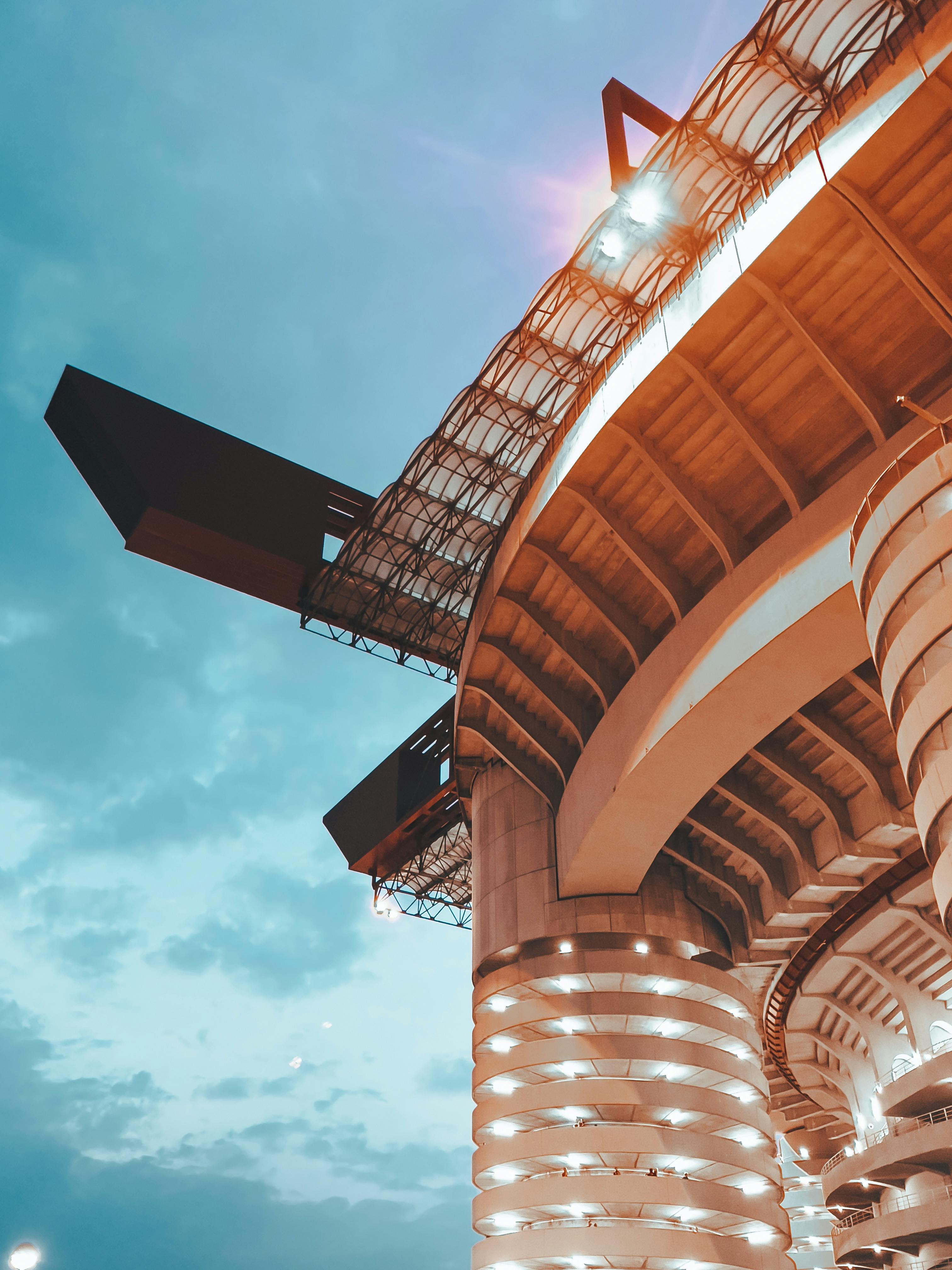 Illuminated Wall of Stadium · Free Stock Photo
