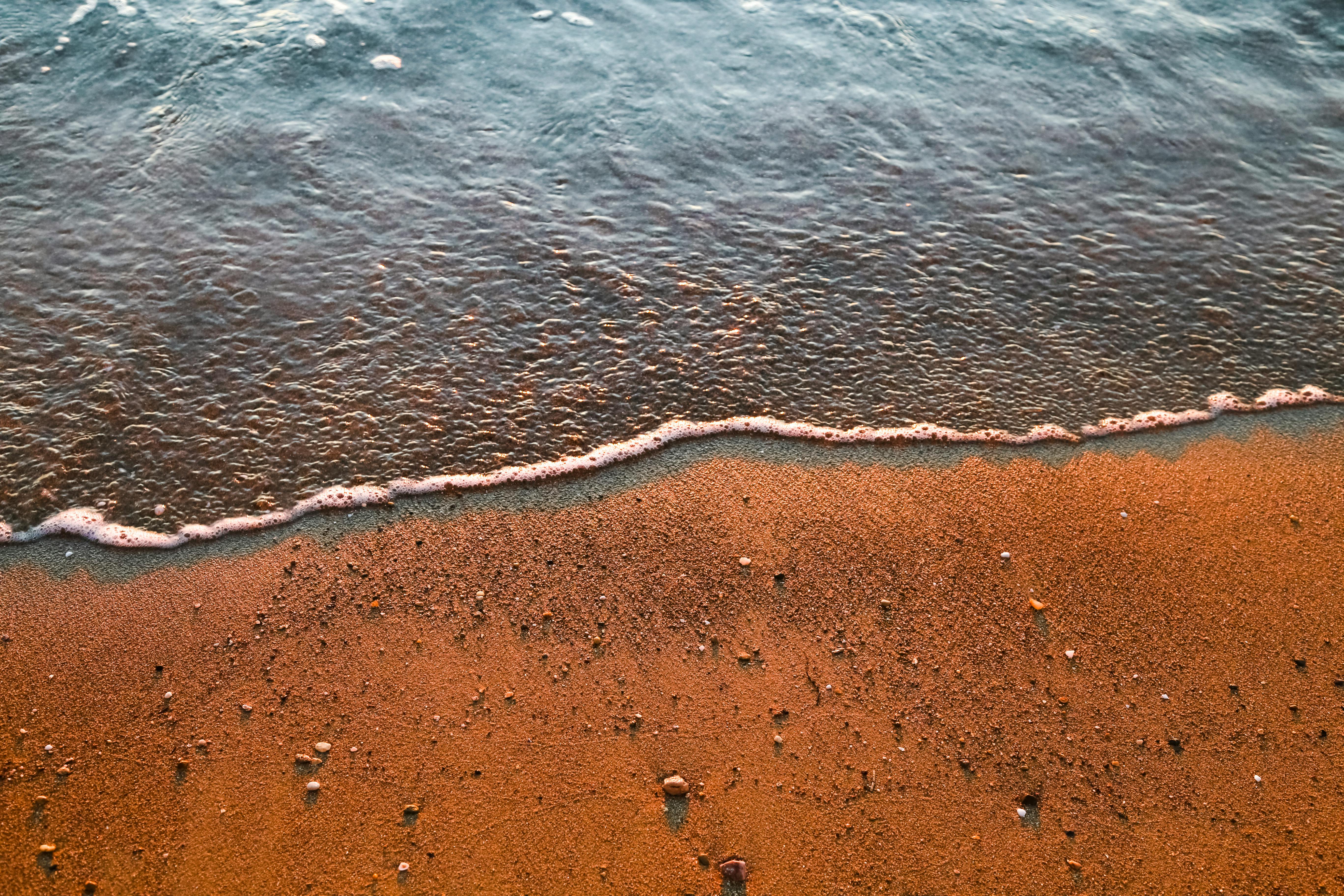 Close-Up of Water on the Shore · Free Stock Photo