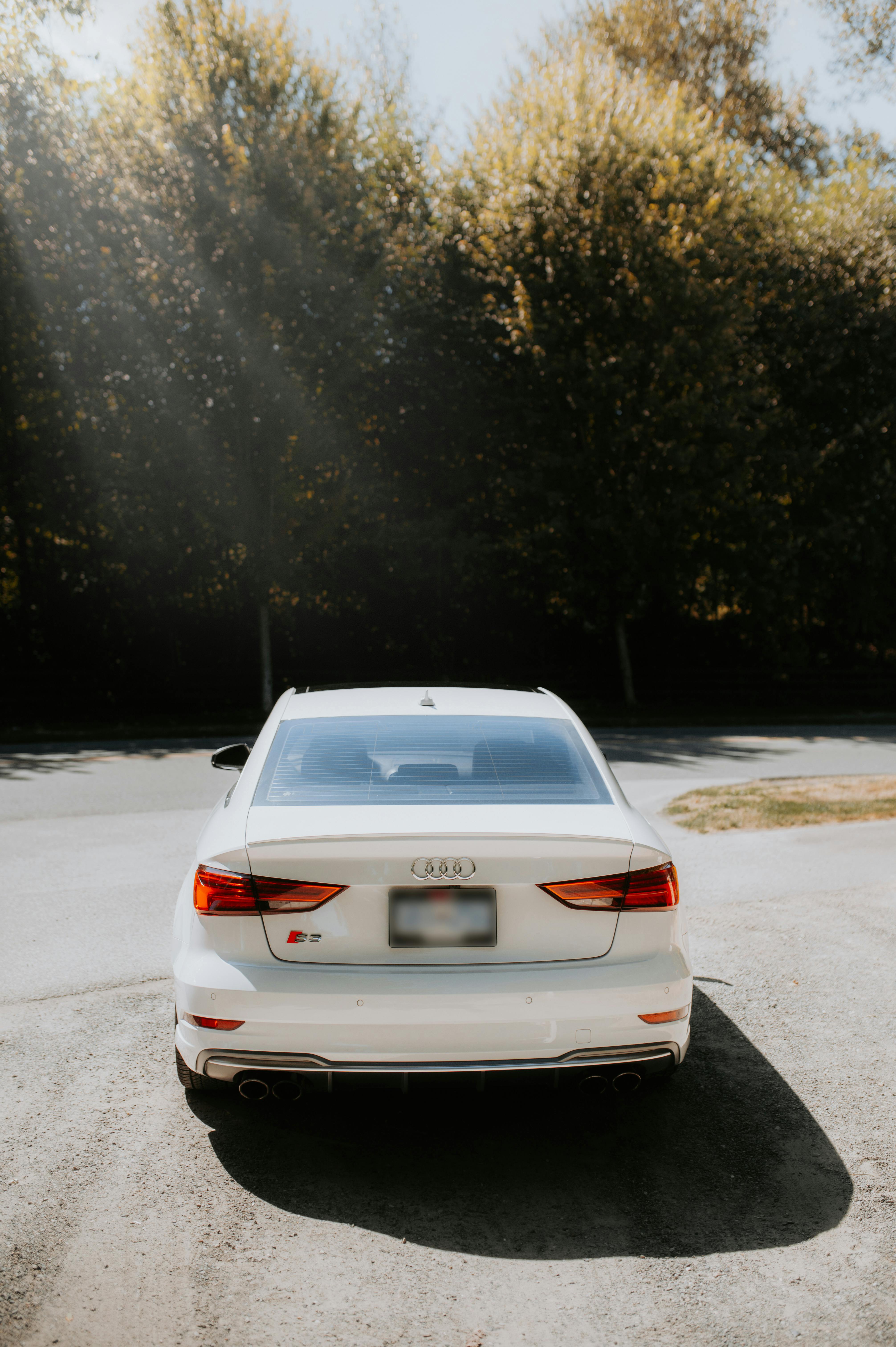Back View of a White Audi S3 · Free Stock Photo