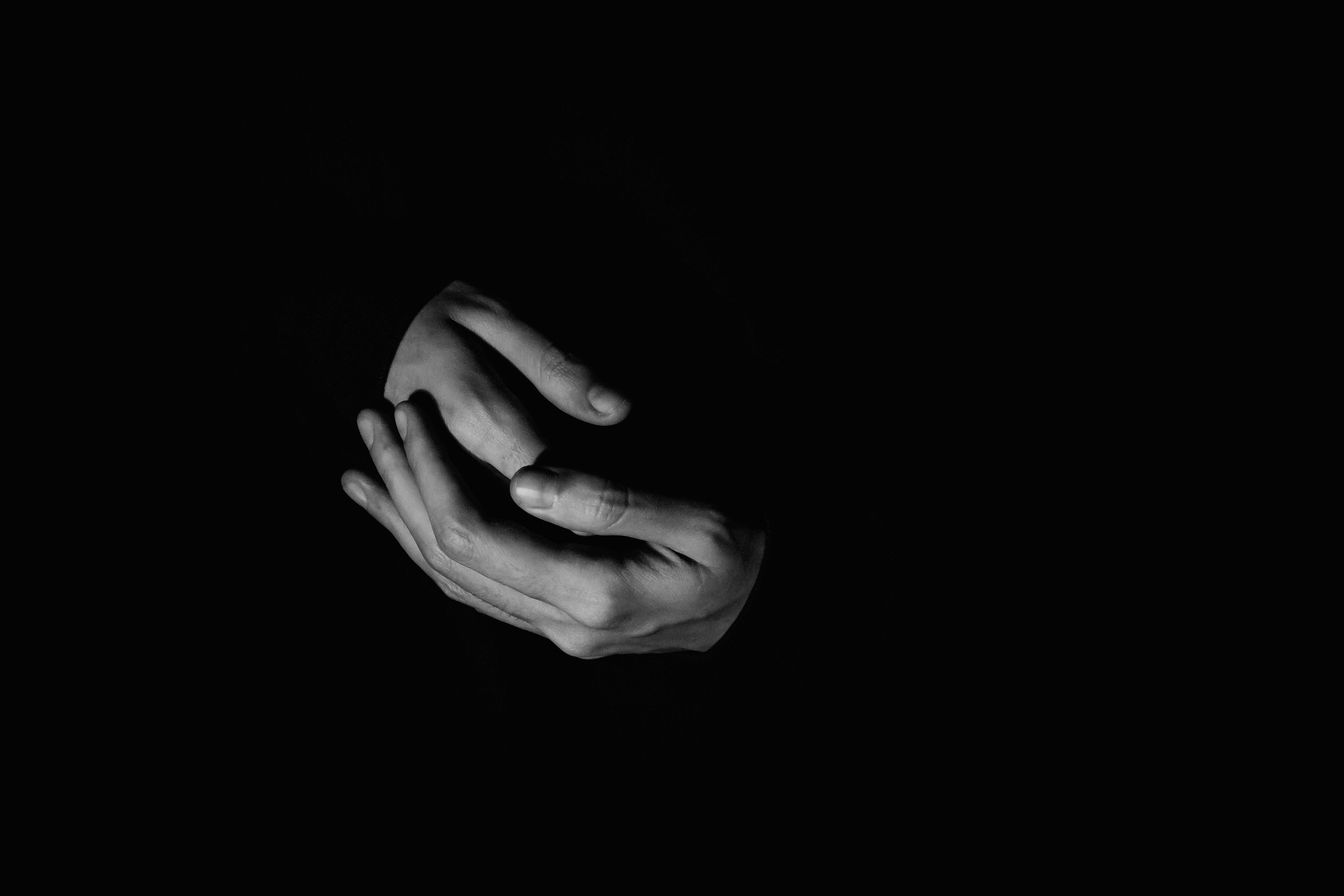 Grayscale Photo of Hands · Free Stock Photo