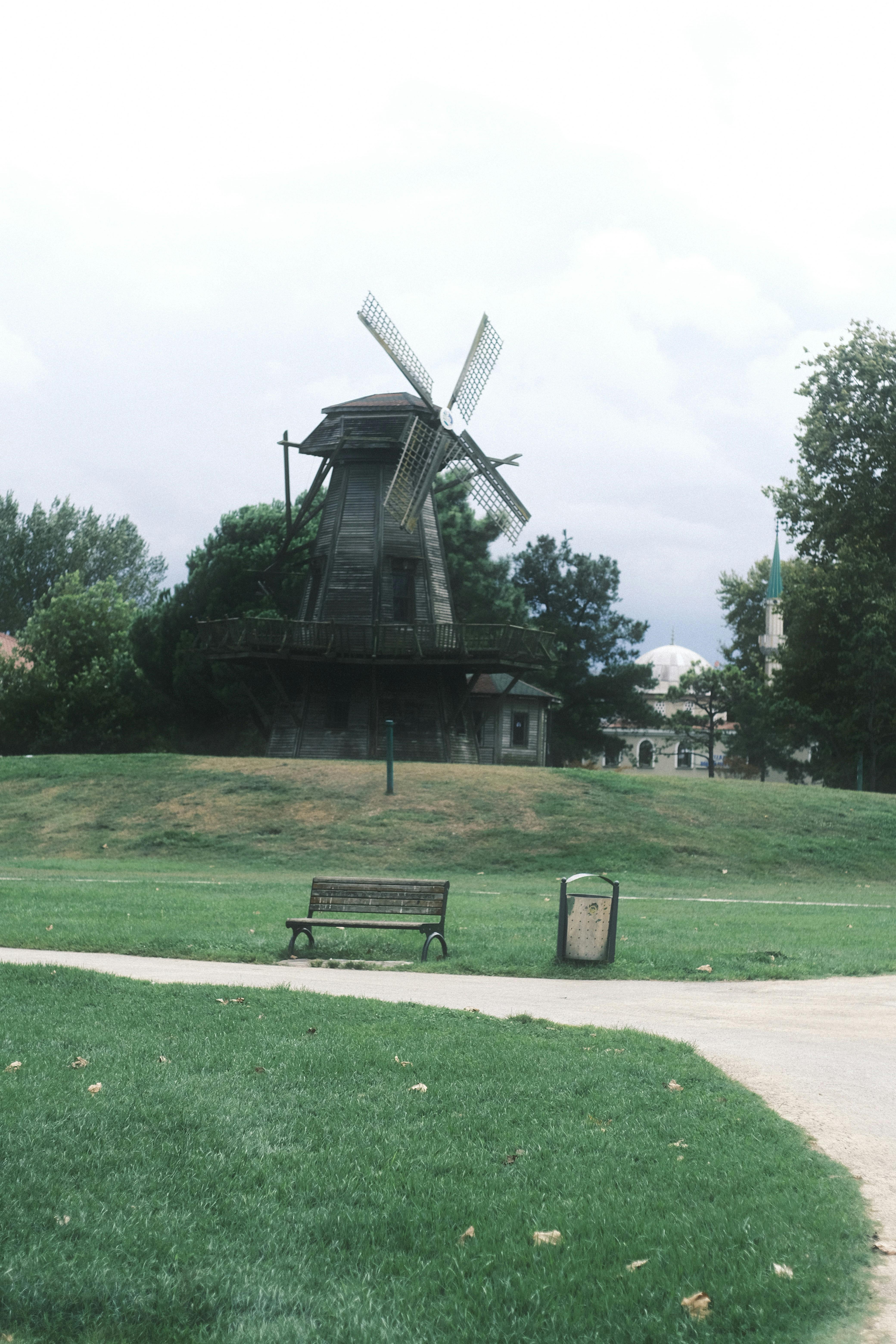 Park with Windmill · Free Stock Photo