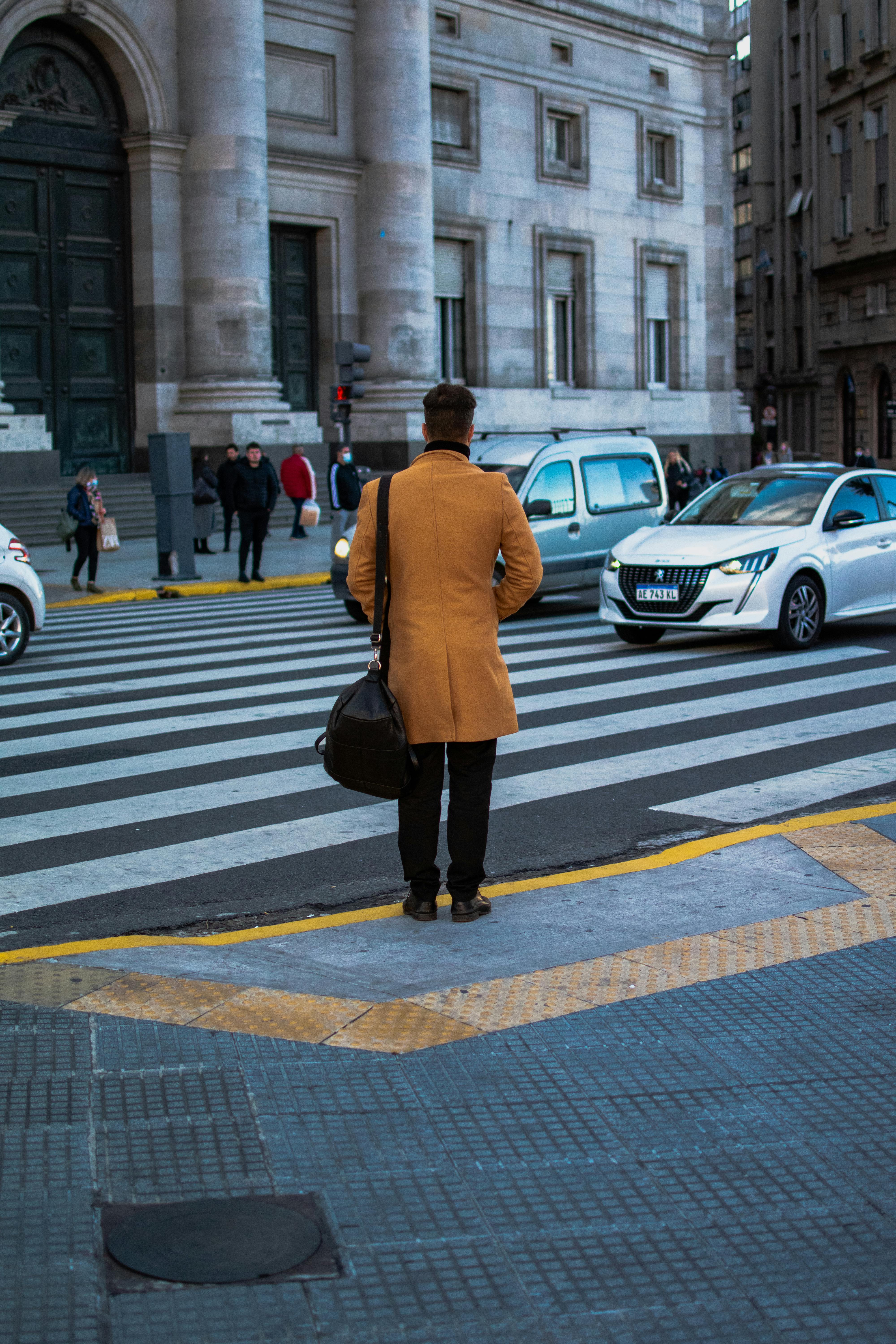 Man Waiting to Cross a Street · Free Stock Photo